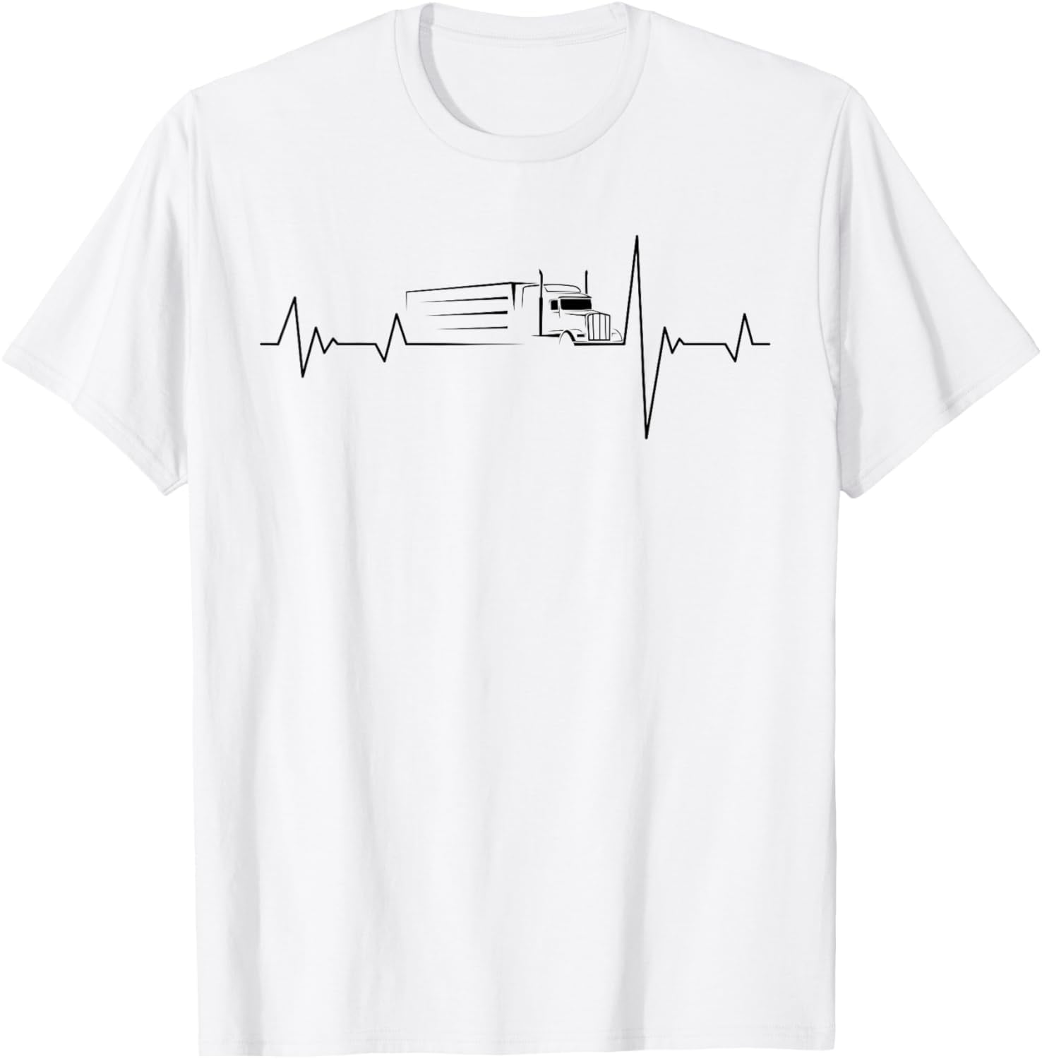 t-shirt Truck driver heart beat 18 wheeler semi-trailer tractor T-Shirt ...