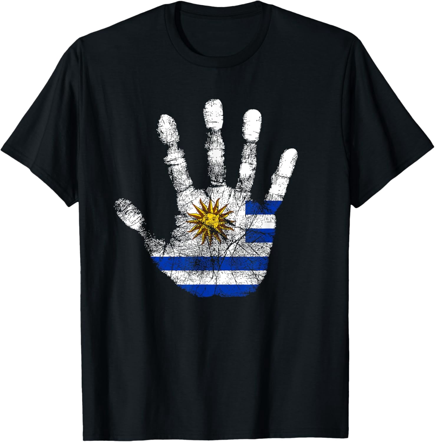 t-shirt Uruguayan Flag Hand Print Symbol Vintage Style T-Shirt mens ...
