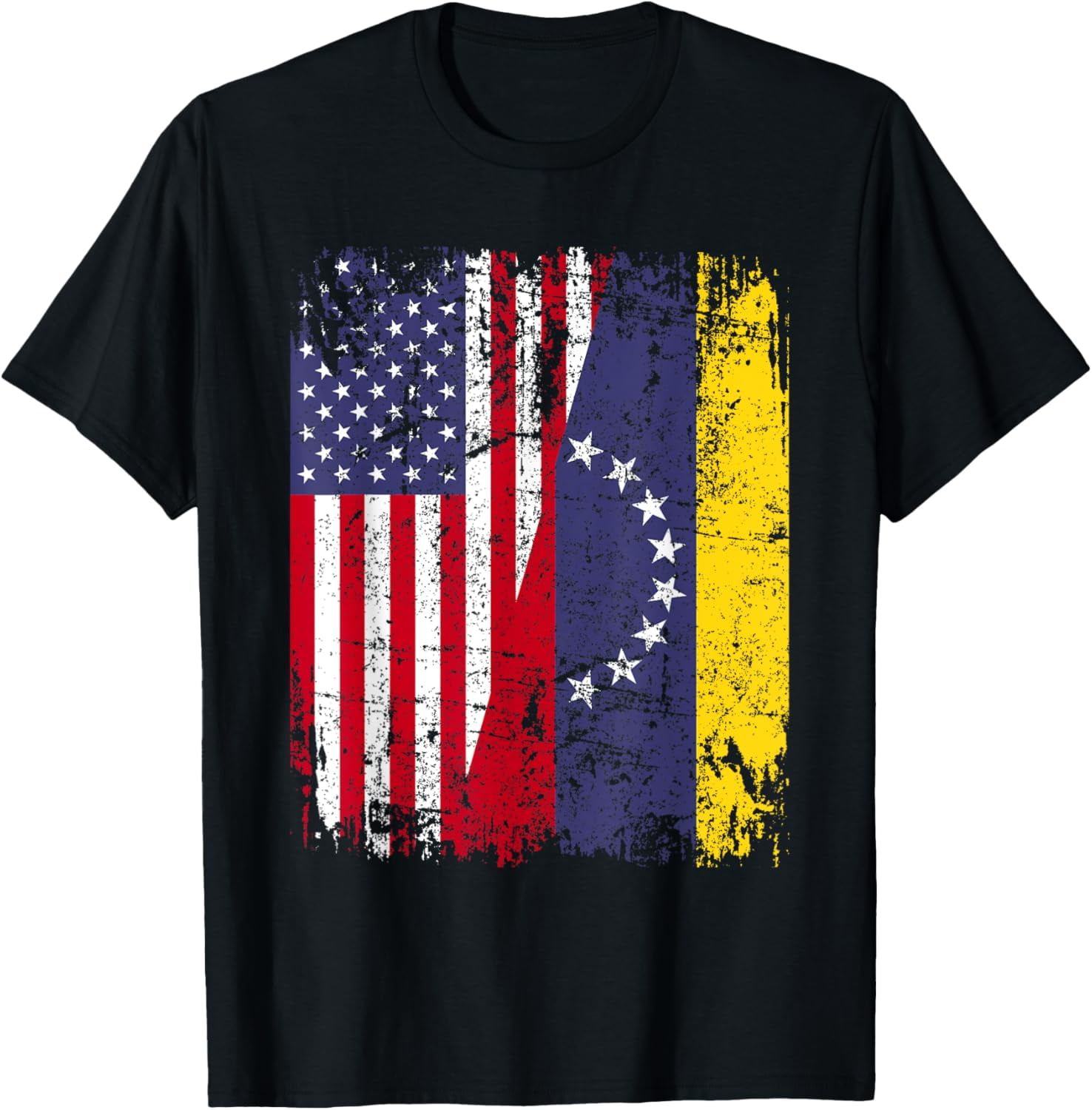 t-shirt VENEZUELAN ROOTS | Half American Flag VENEZUELA T-Shirt mens ...
