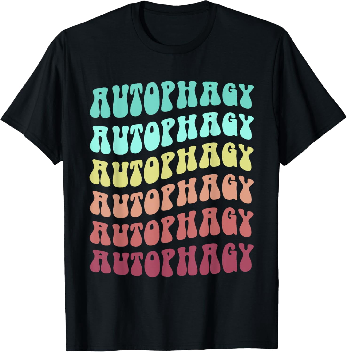 t-shirt Vintage AUTOPHAGY Fasting Lose Weight Family Fast Crew T-Shirt ...