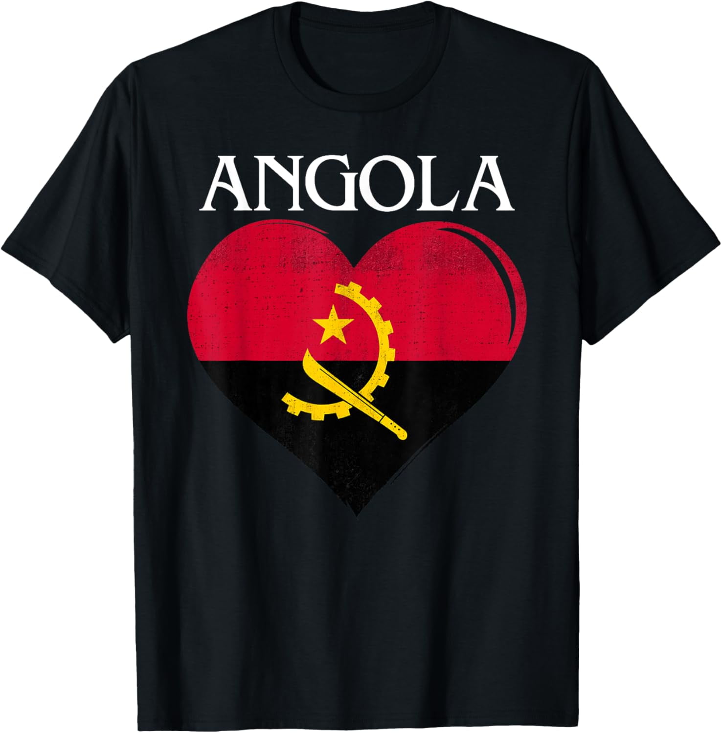 t-shirt Vintage Angola Flag Heart For Angolan T-Shirt mens，black，women ...