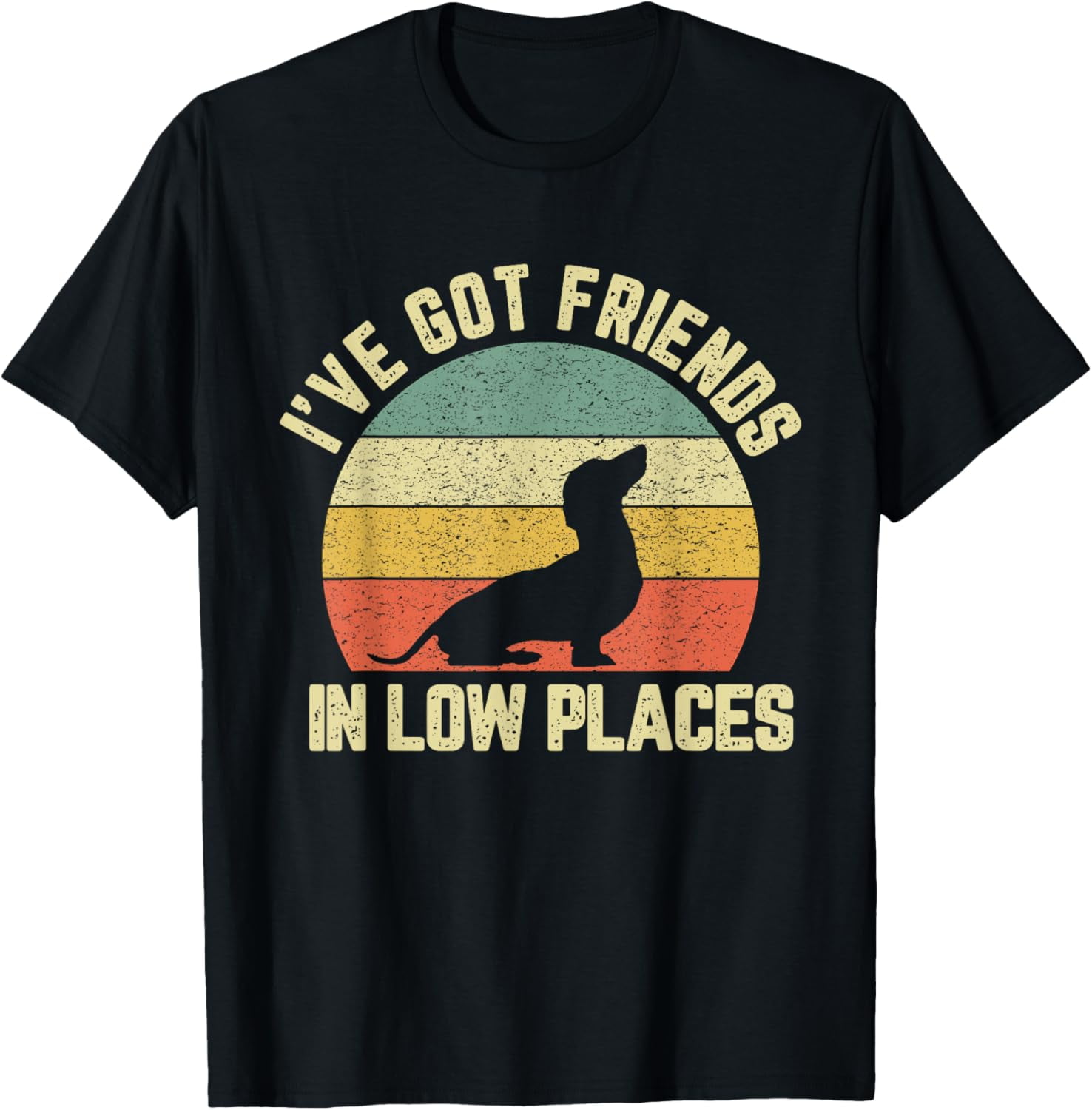 t-shirt Vintage Dachshund Funny Weiner Dog Friends in Low Places T ...
