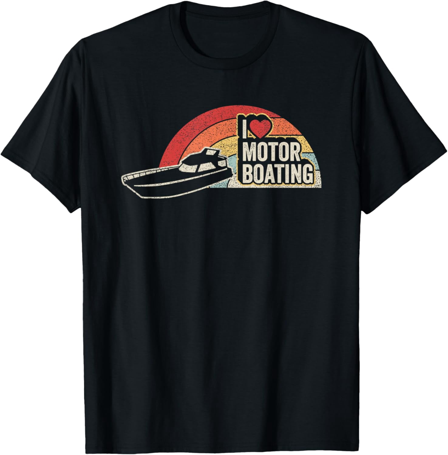 t-shirt Vintage Retro I Love Motor Boating Funny Boater T-Shirt mens ...