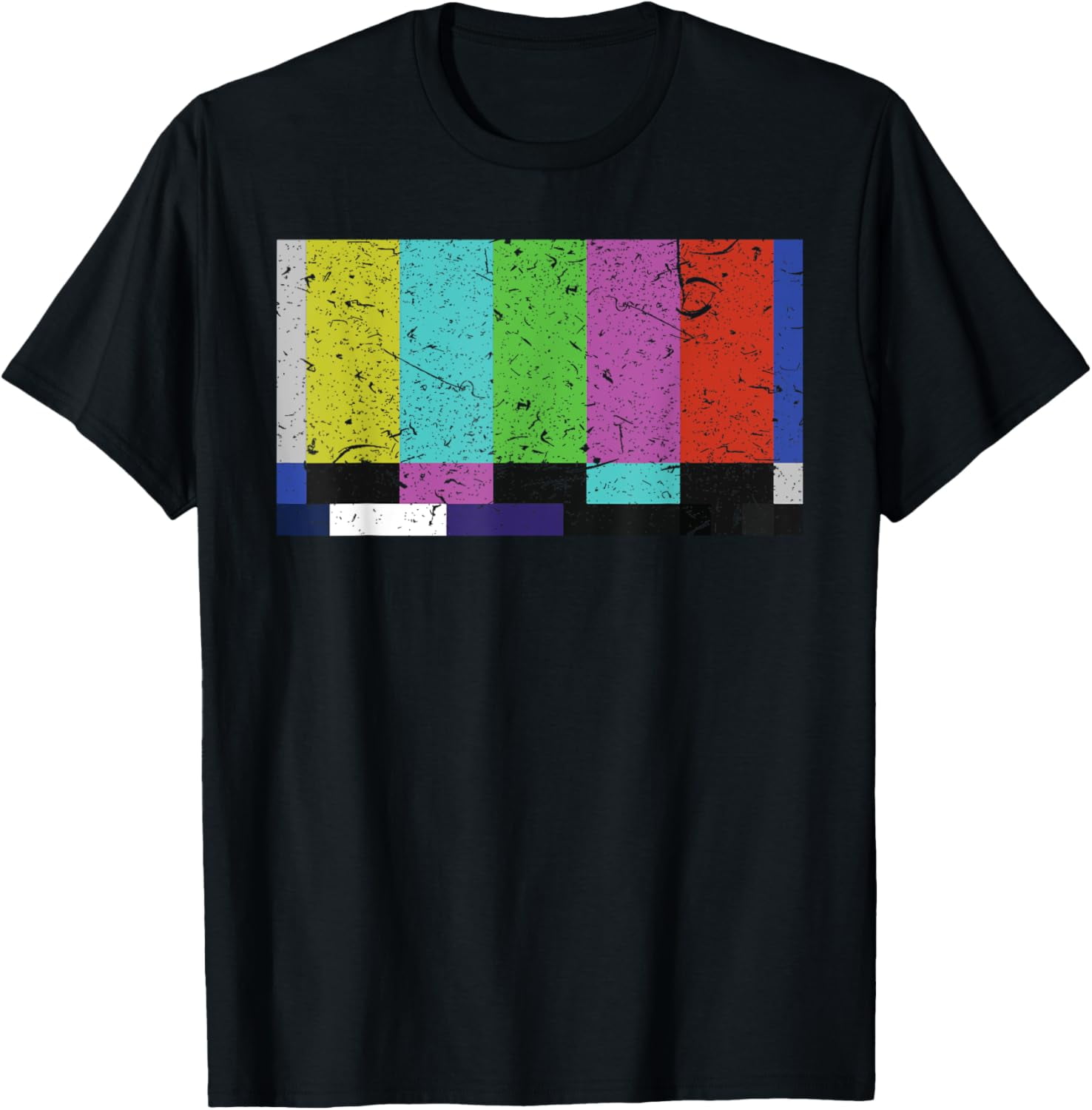 Vintage TV Test Pattern Color Bars Graphic Design Presents T-Shirt men ...
