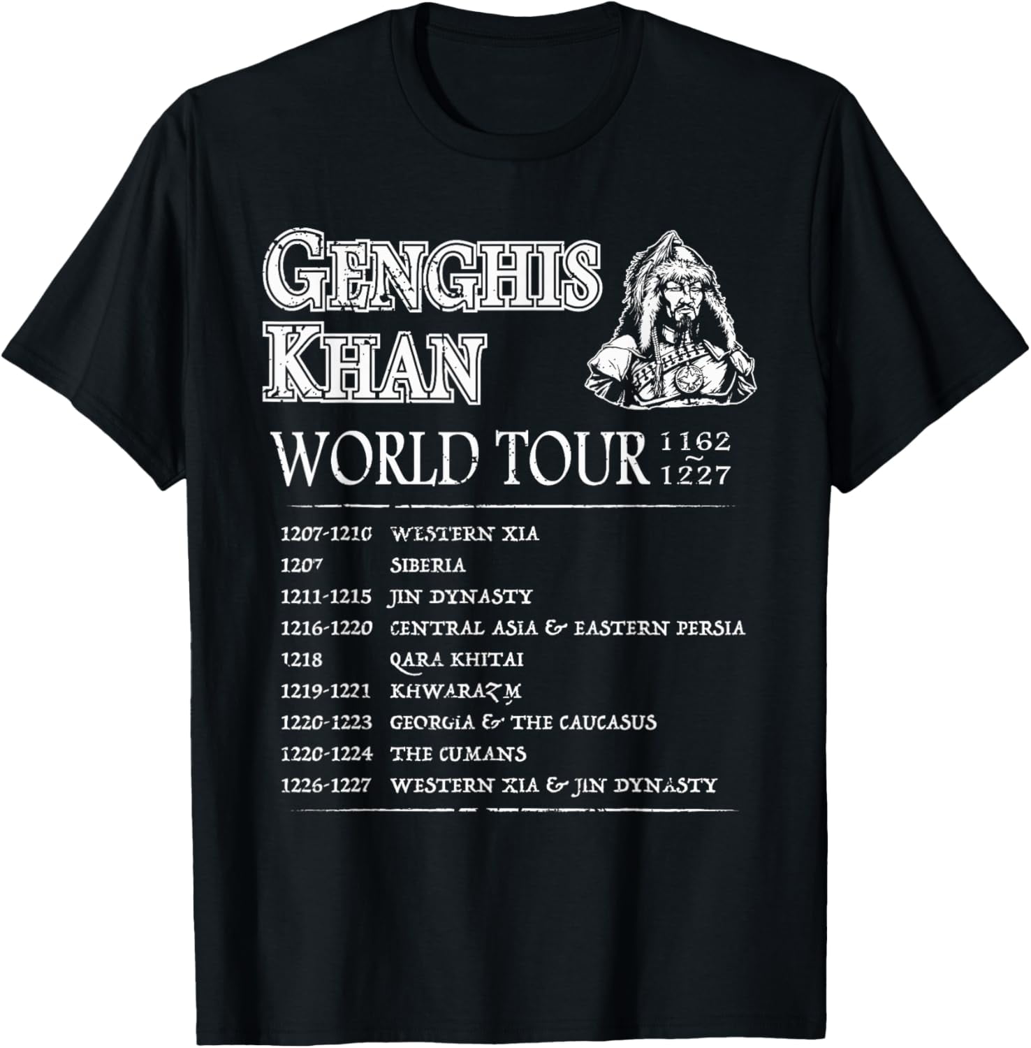 t-shirt World Tour: Genghis Khan - Historic Mongolian Empire T-Shirt ...