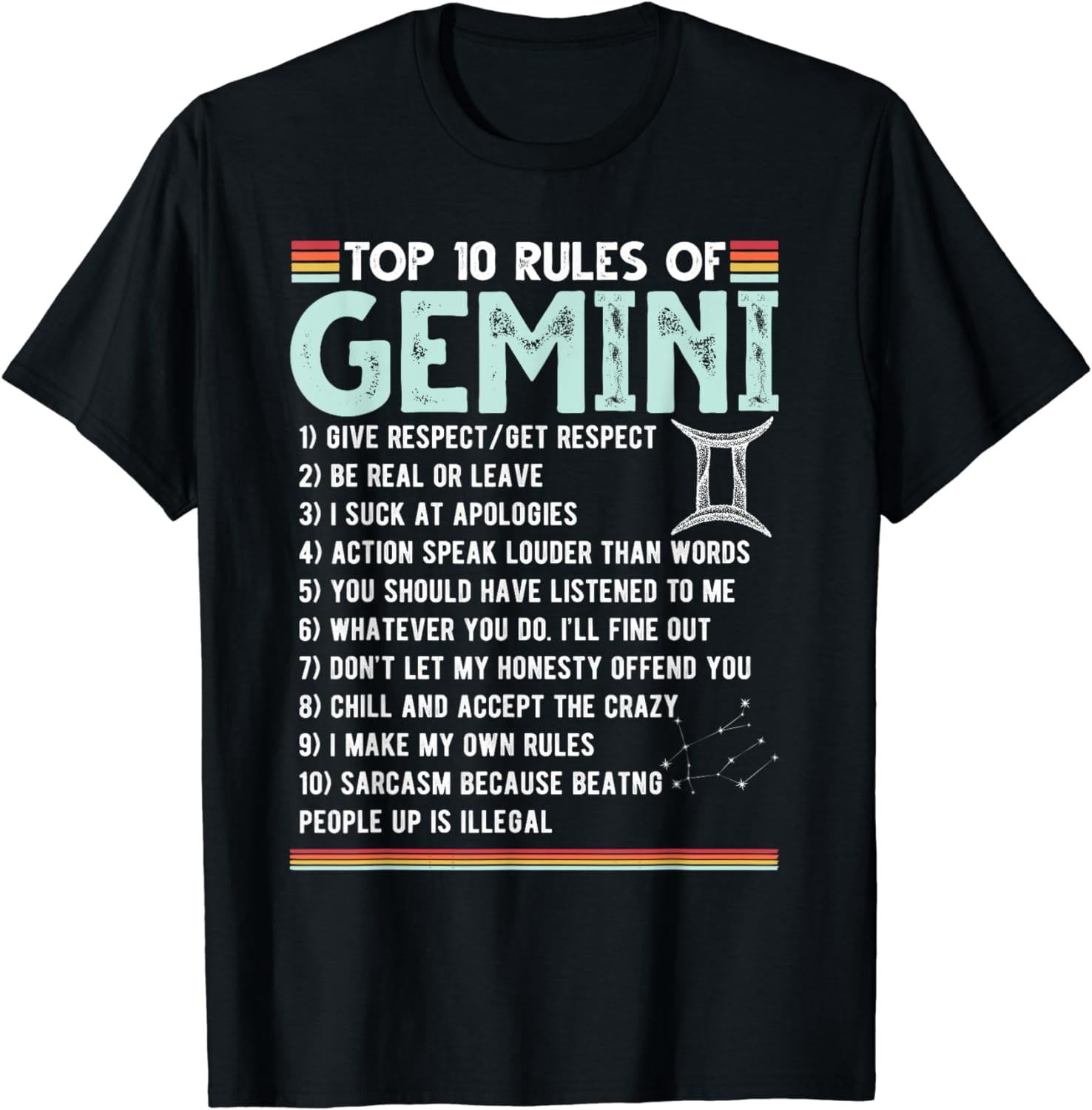 t-shirtVintage Astrology May June birthday Zodiac sign retro Gemini T ...