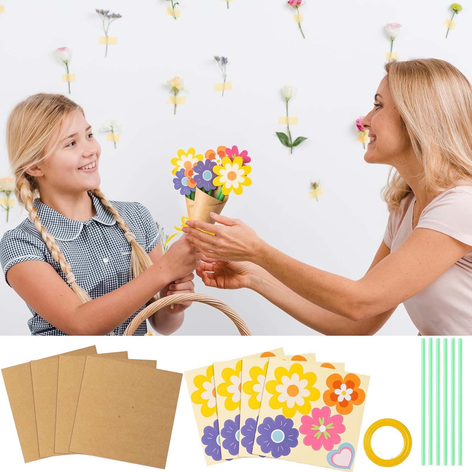 taicans 24Pcs Mother's Day Gifts DIY Flower Craft Kits for Kids ...