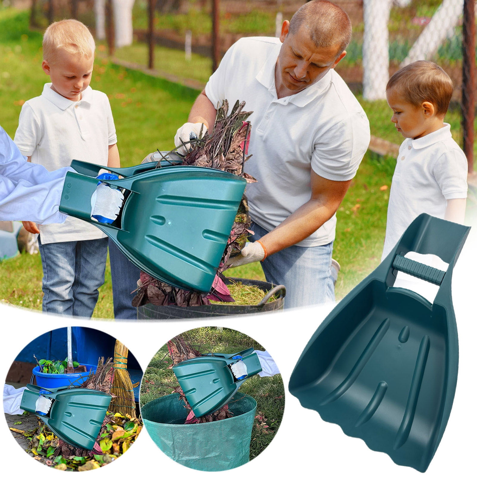 taicans 2Pcs Garden Large Leaf Scoop Hand Rakes with 1 Pairs Gloves ...