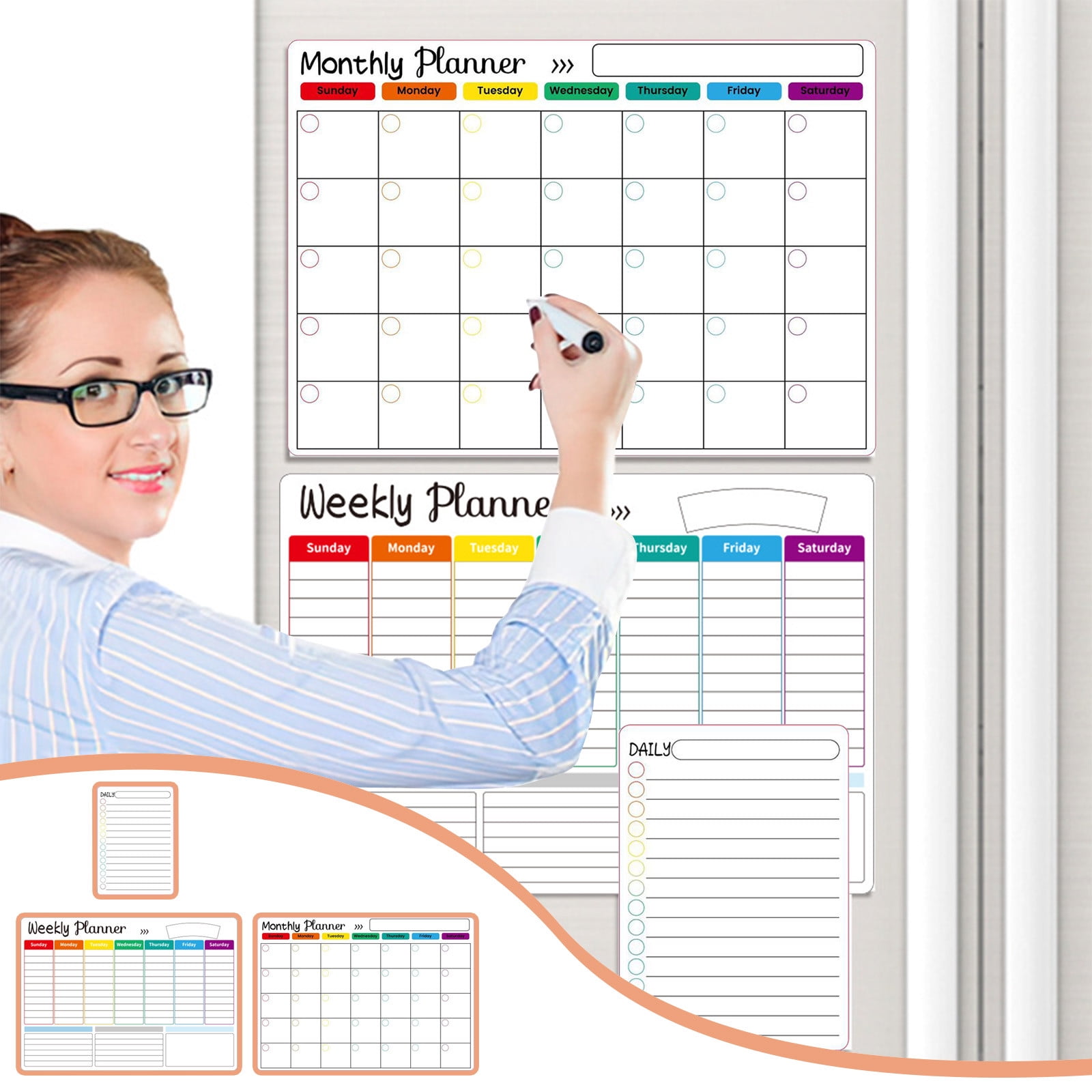 taicans 3 Pack Dry Erase Whiteboard for Fridge,Dry Erase Board Calendar ...