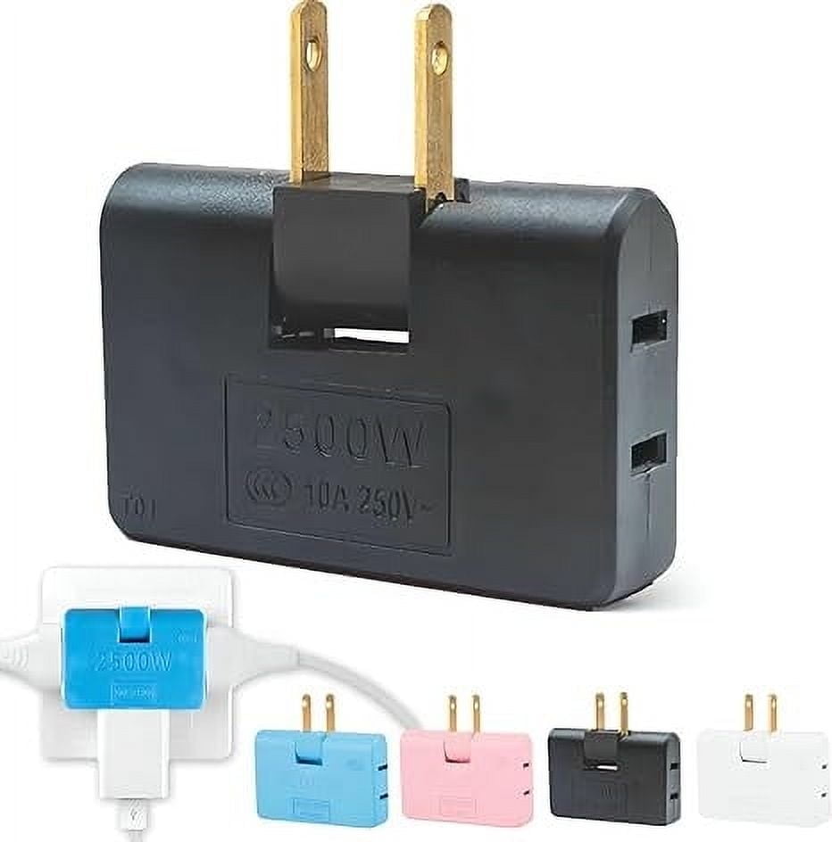 Taicans 3 Way Flat Wall Plug Outlet Extender,2 Prong Rotatable Socket ...