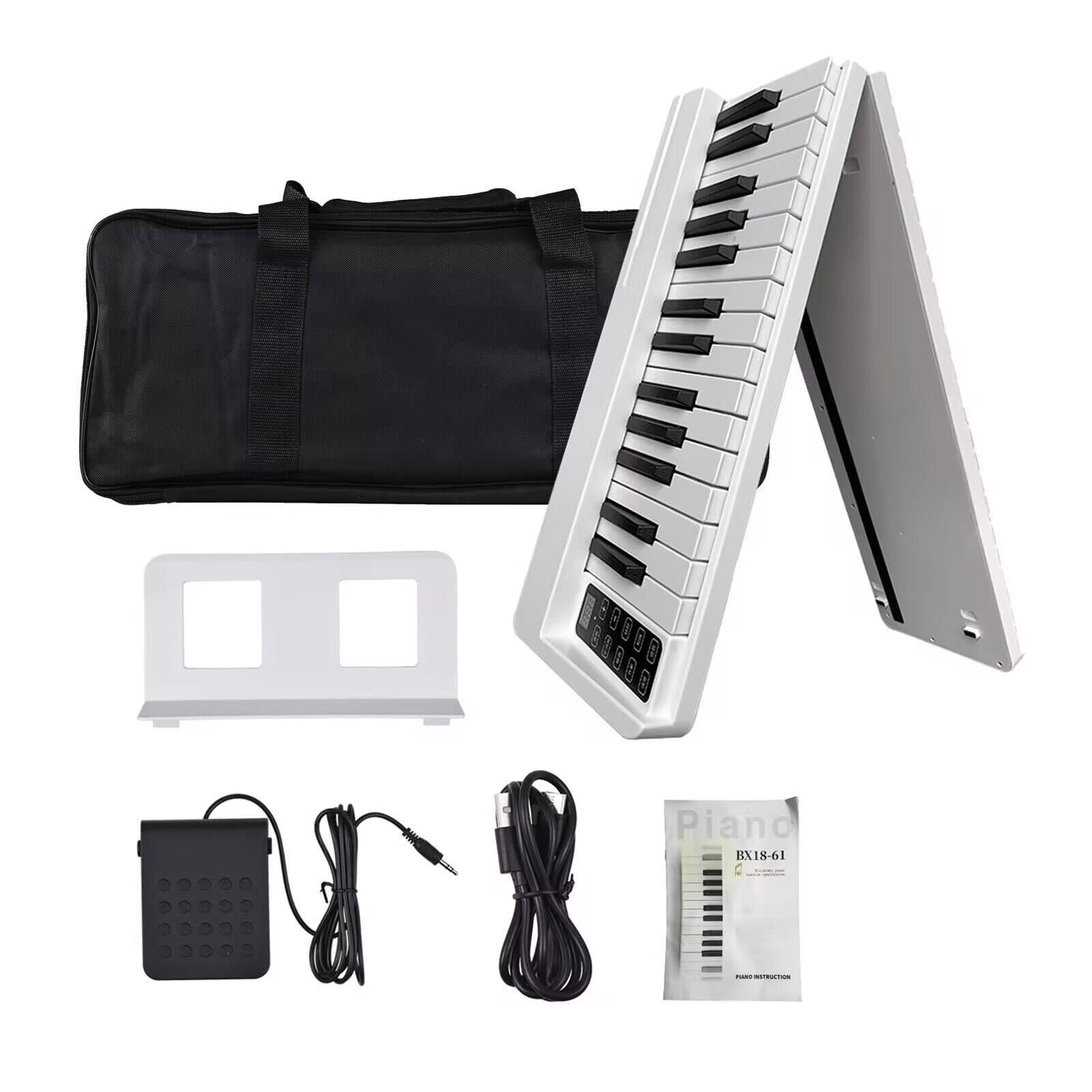 taicans 61 Key Foldable Electronic Keyboard Piano Semi-Weighted Piano ...