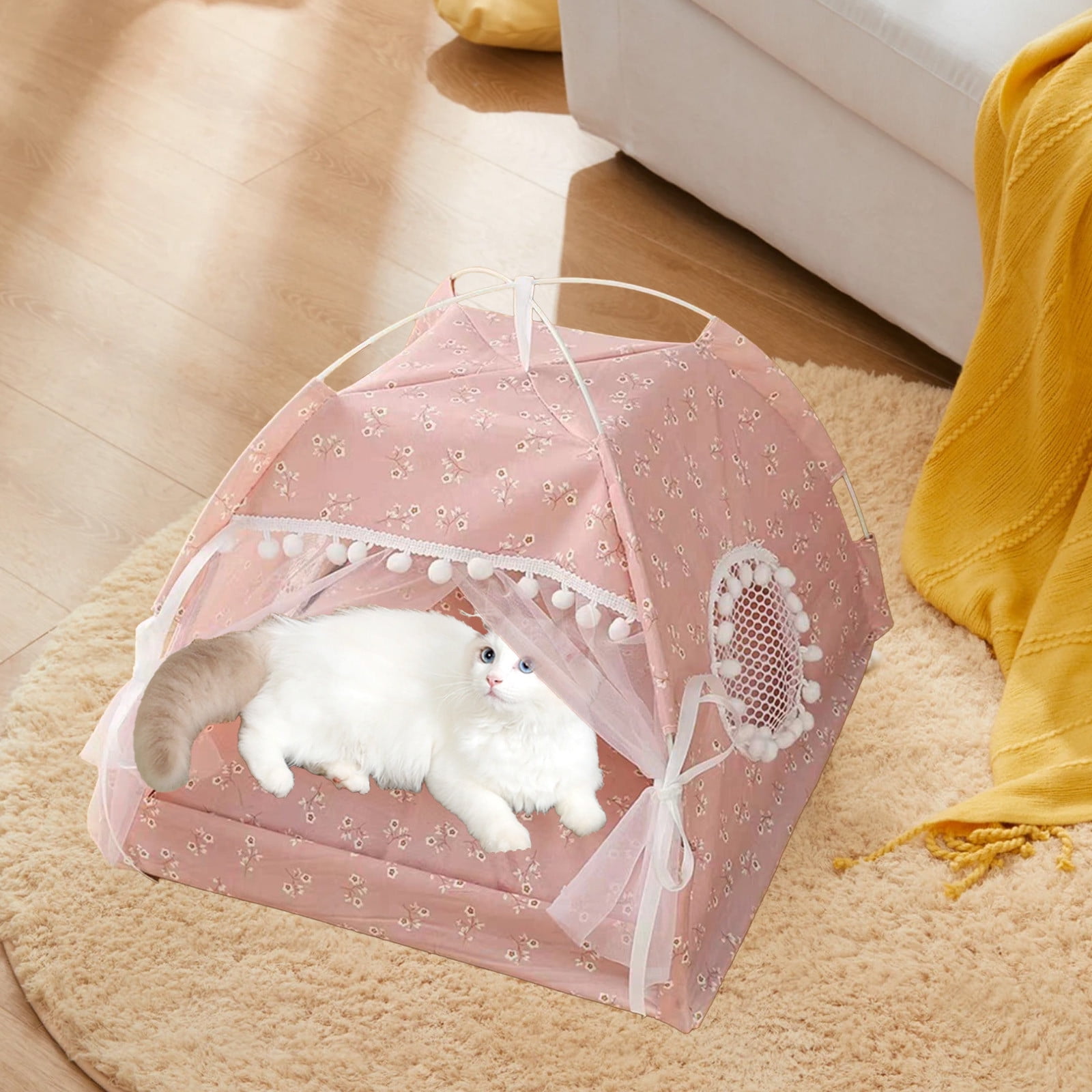taicans Cat Bed Tents Dog House Indoor Outdoor Lace Mesh Breathable ...
