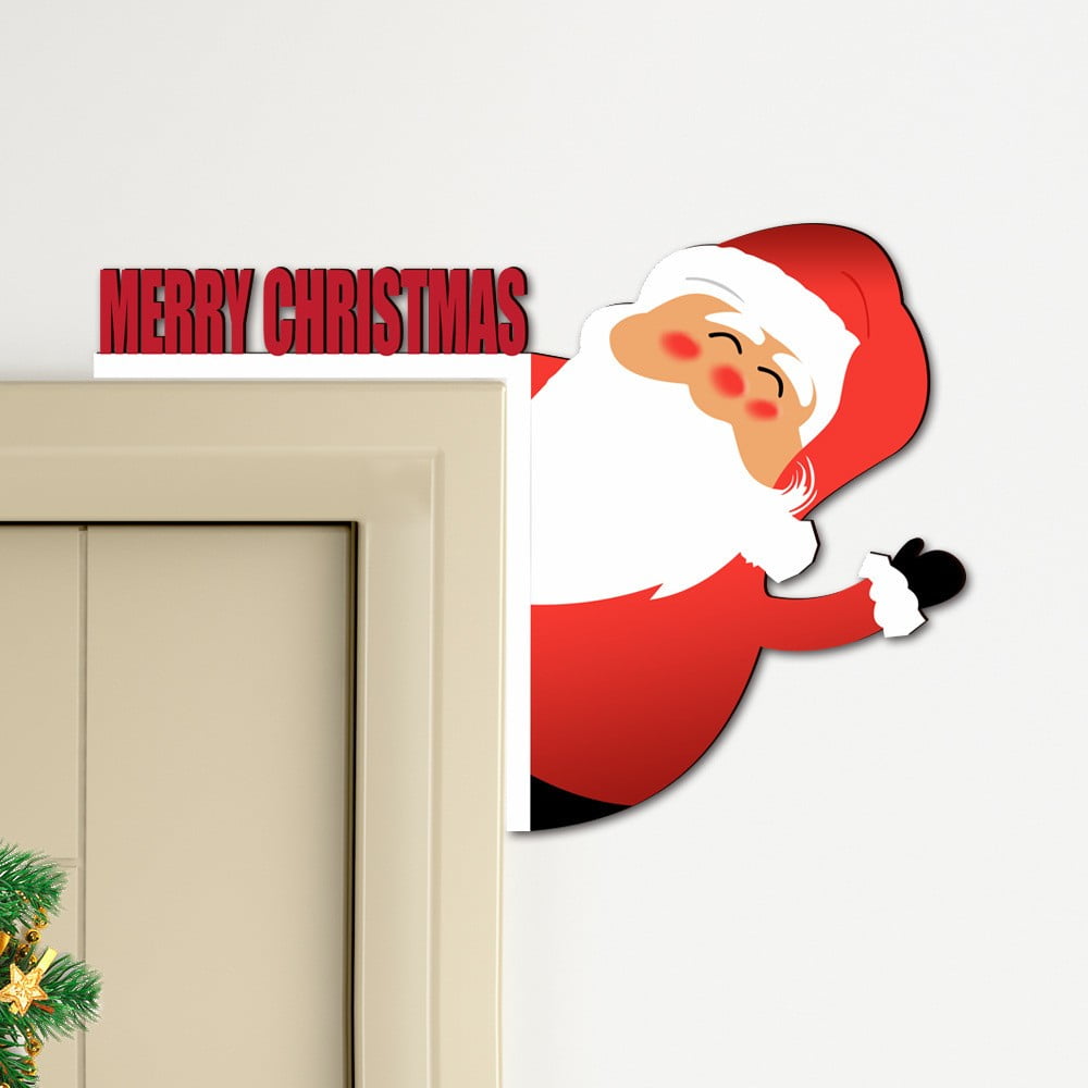 taicans Christmas Door Frame Decoration,Christmas Door Corner Santa ...