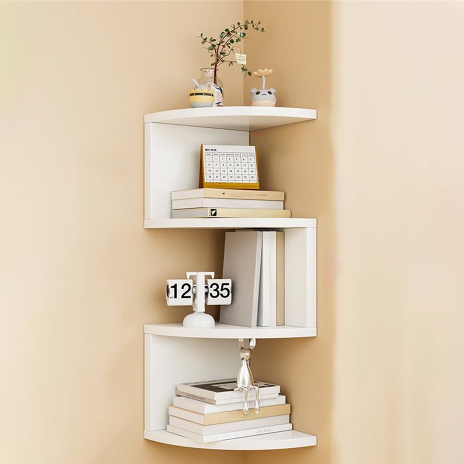 Taicans Corner Shelf Stand,3-Tiers Corner Shelf,Wooden Narrow Open ...