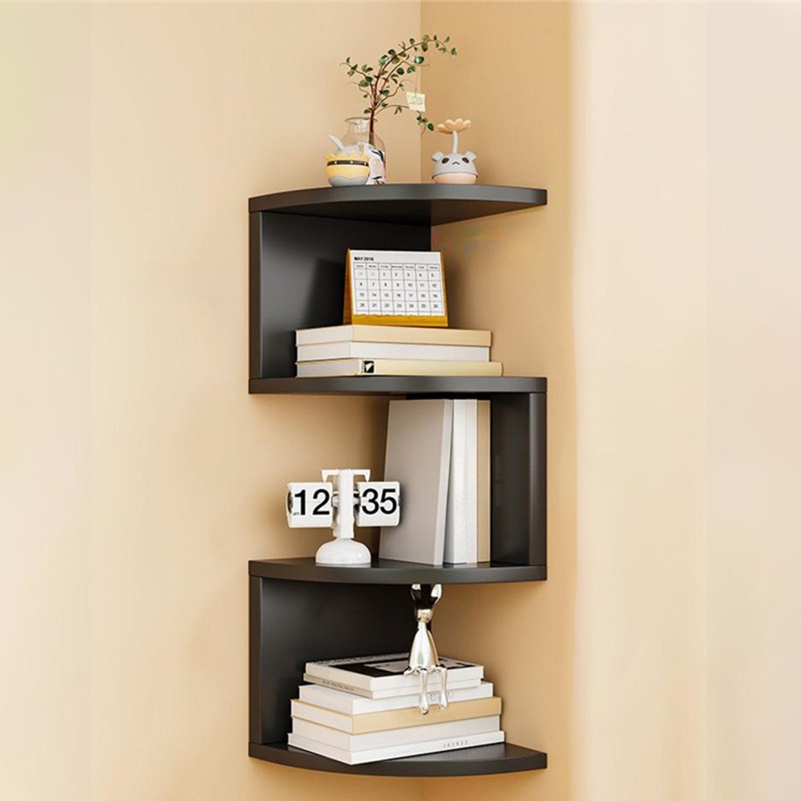 Taicans Corner Shelf Stand,3-Tiers Corner Shelf,Wooden Narrow Open ...