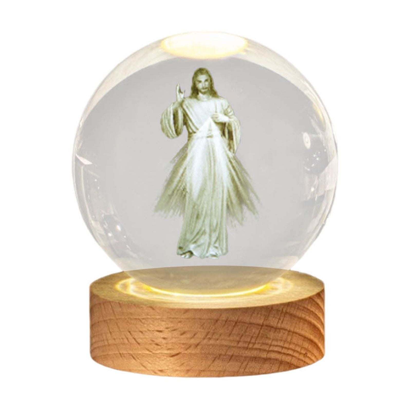 taicans Crystal 3D Jesus Ball Statue Religious Gifts for Women Men ...