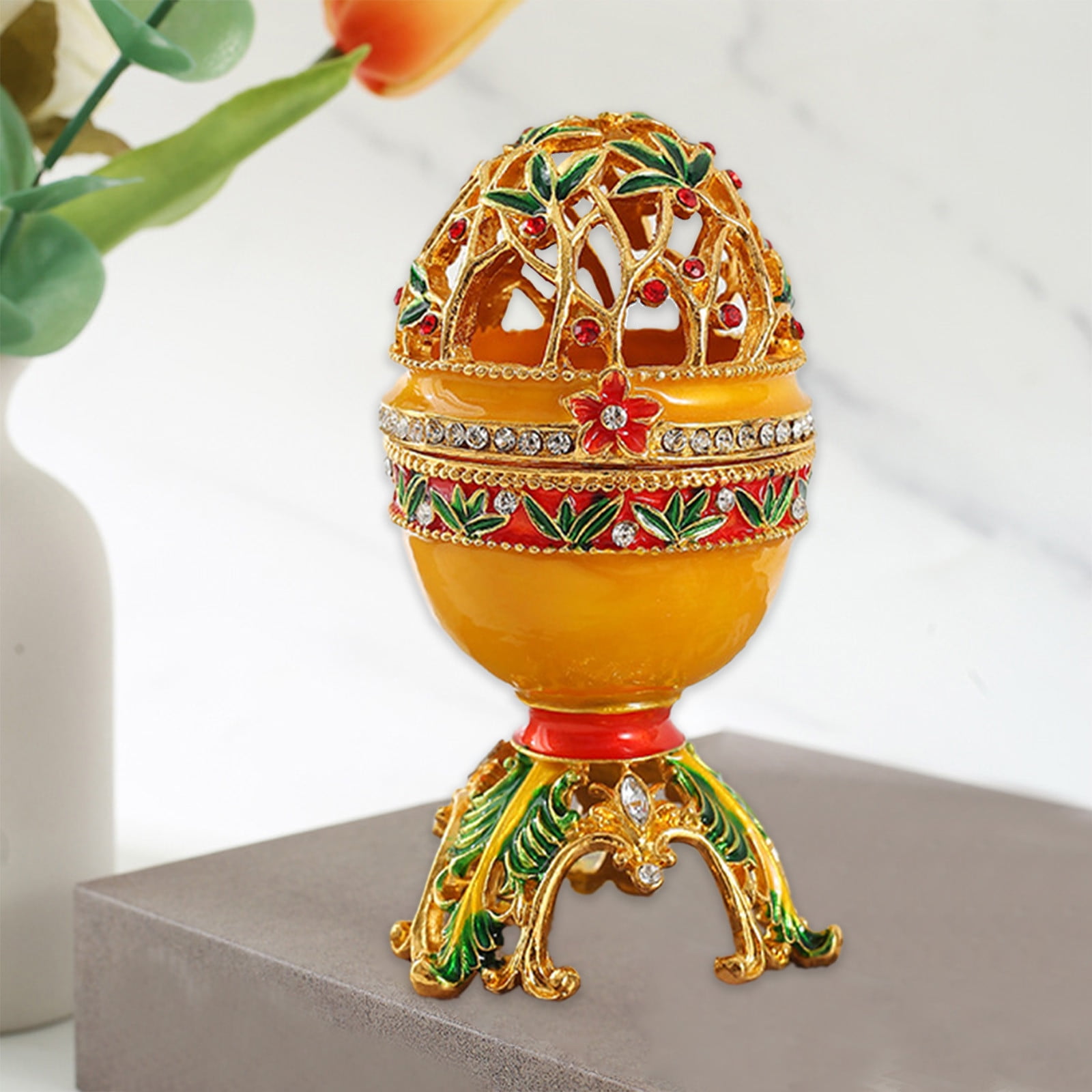 taicans Easter Egg Style Enamelled Trinket Box,Egg Ornaments ...