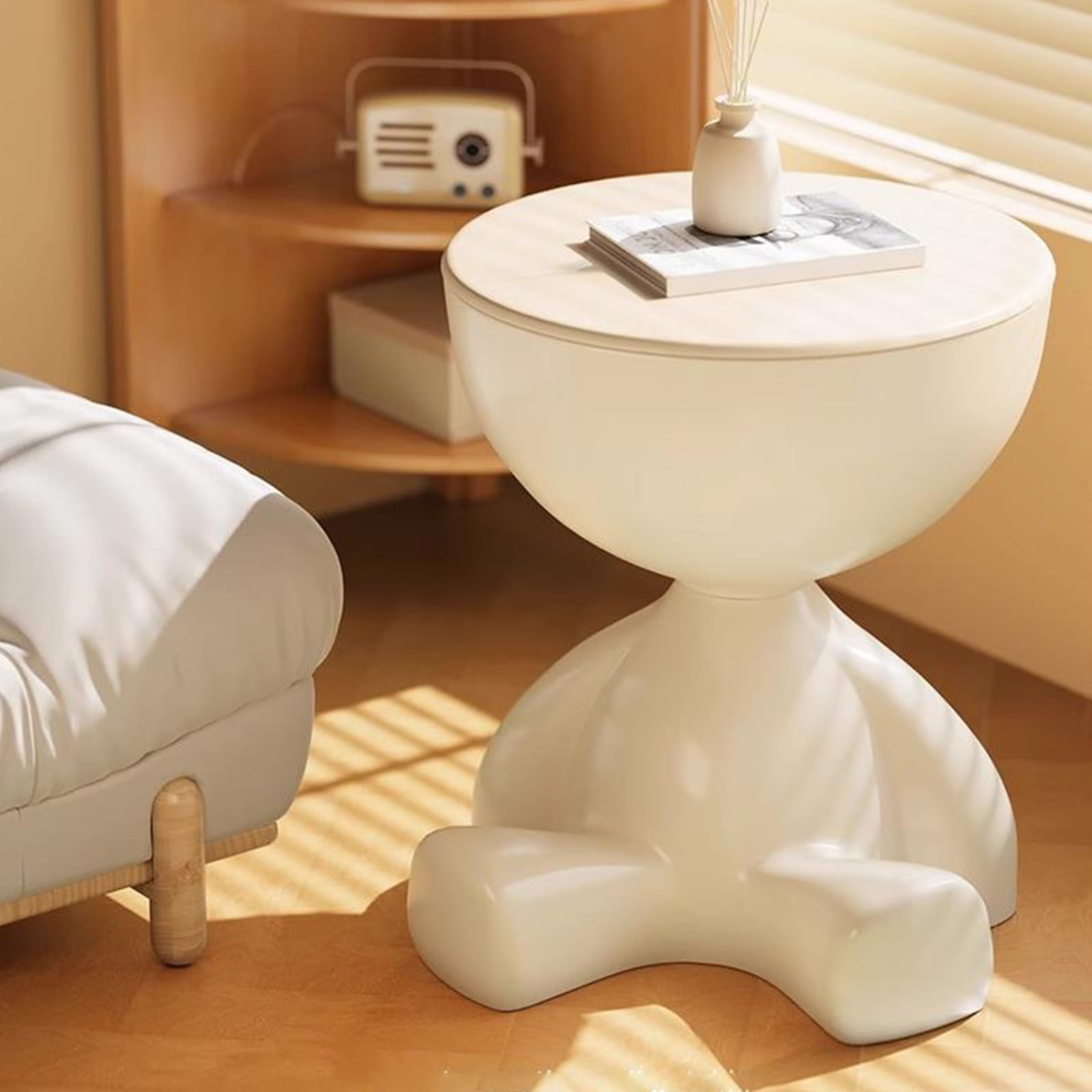 taicans End Table,Circle Coffee Table,Sofa End Table Nightstand,Small ...