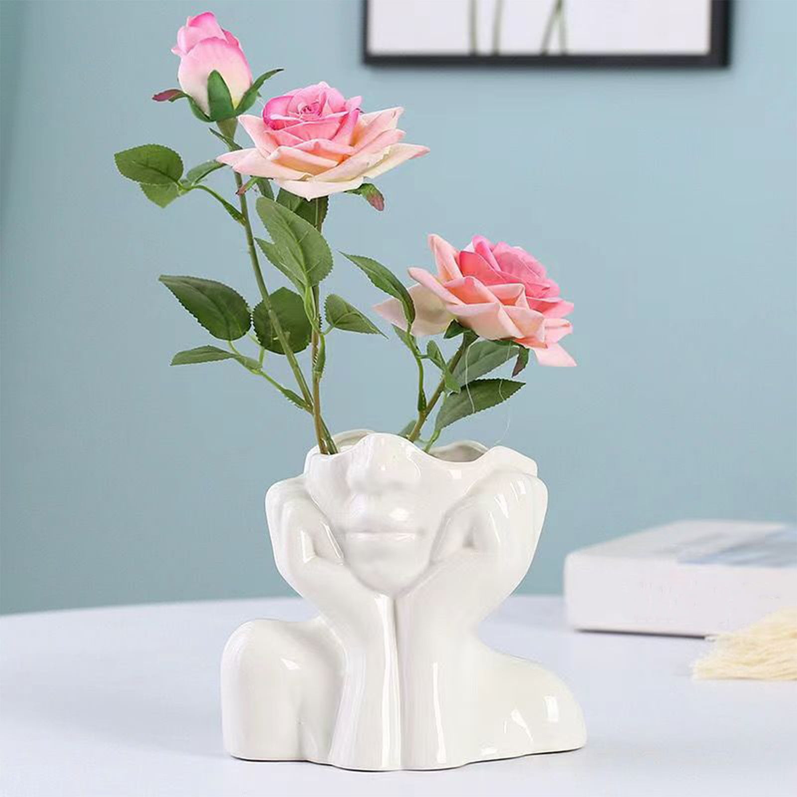 taicans Face Vase Vases for Flowers,Female form Head Half Body Bust ...