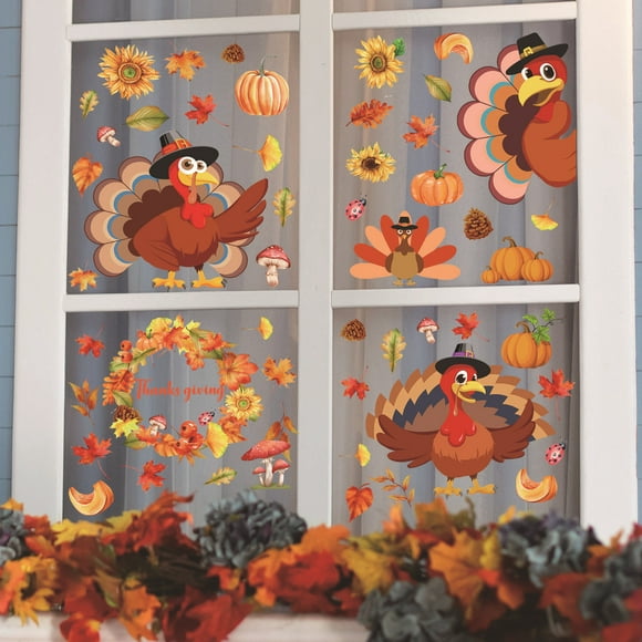 Thanksgiving Window Gel Clings