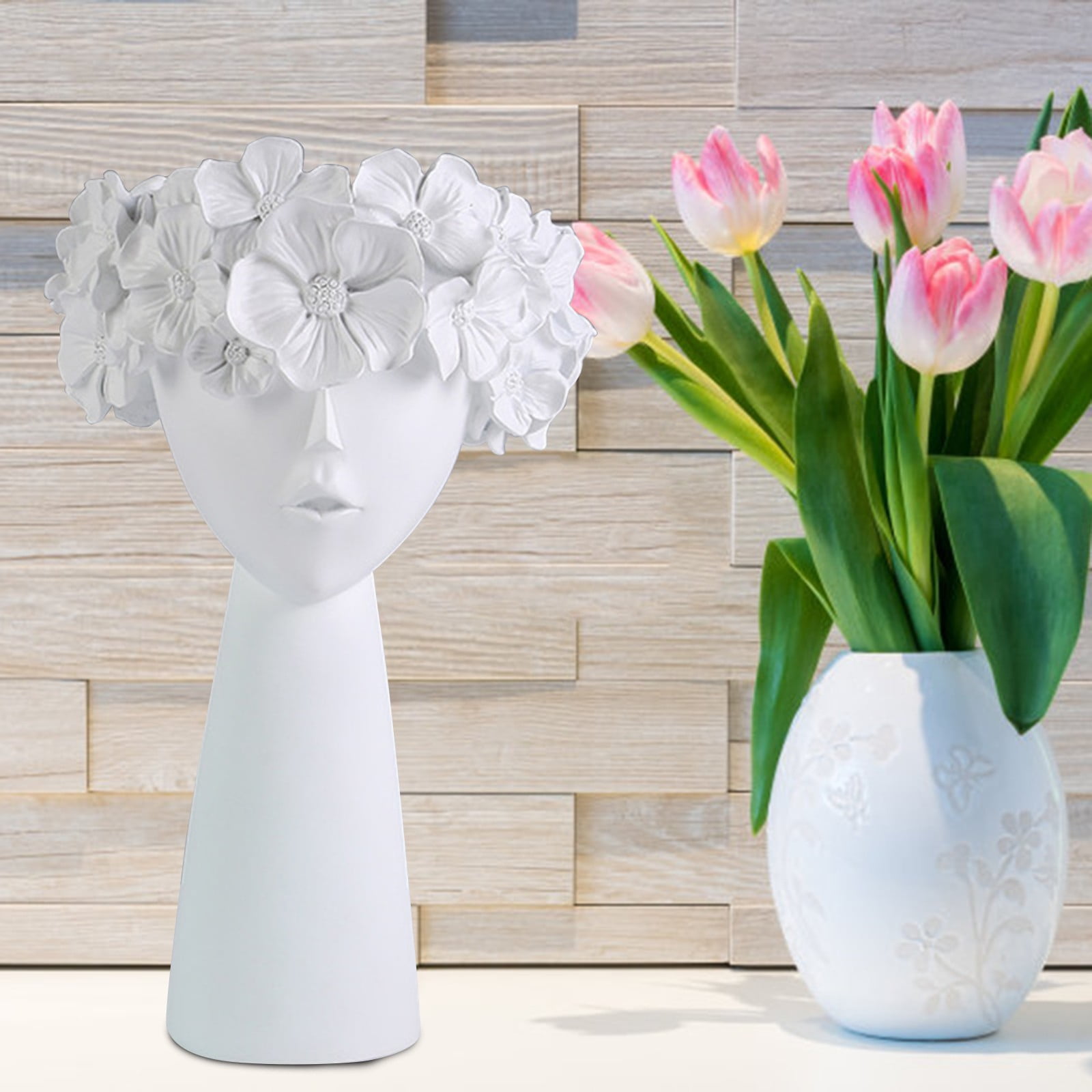 taicans Female Face Vase,Female Head Face Flower Vase Decoration,Art ...