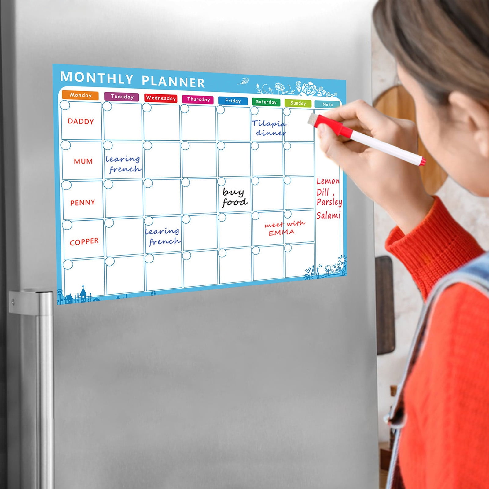 taicans Monthly Magnetic Calendar for Refrigerator,14x10” Dry Erase ...