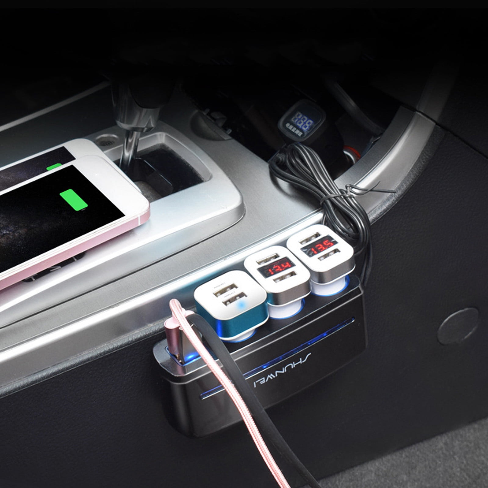 taicans USB Fast Charging QC3.0 Car Charger 120W Car One-point Three ...