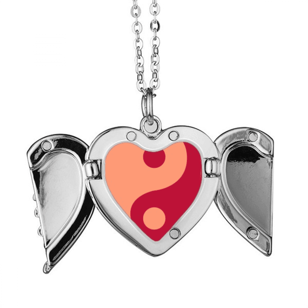 taiji eight diagrams yin-yang pattern angel wings necklpendant fashion ...