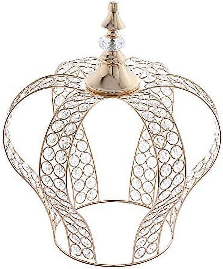 tall Crystal Beaded Metal Crown Topper - Birthday Party Wedding ...