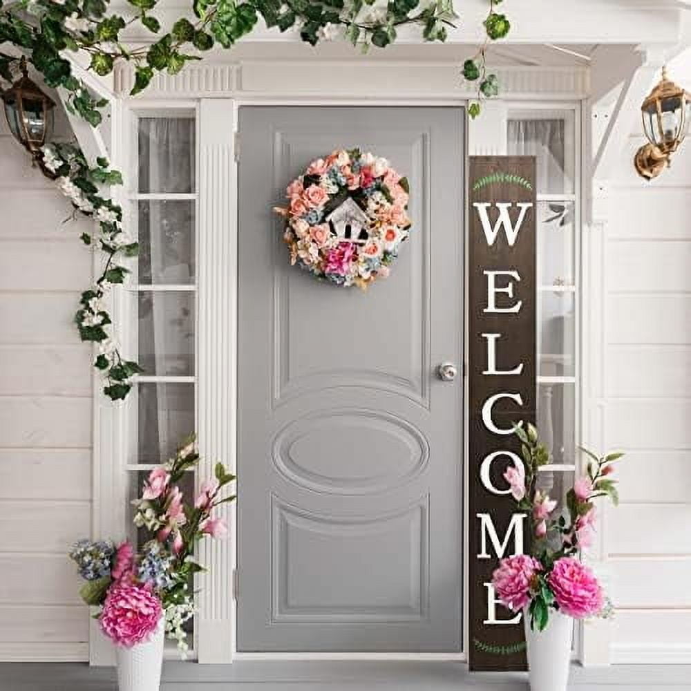 tall outdoor welcome sign for front door, 6ft brown welcome sign,rustic ...
