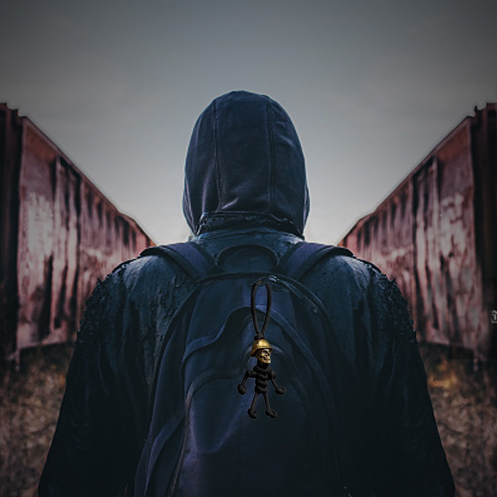 tangyuanzzz Skeleton Soldier Pendant Skeleton Paratrooper Rope Pendant ...