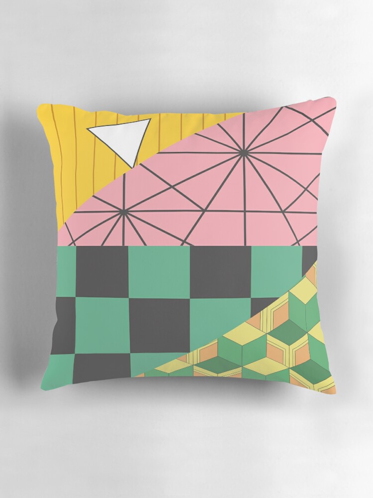 tanjiro, nezuko, zenitsu, tomioka demon slayer kimono Pillow Throw ...