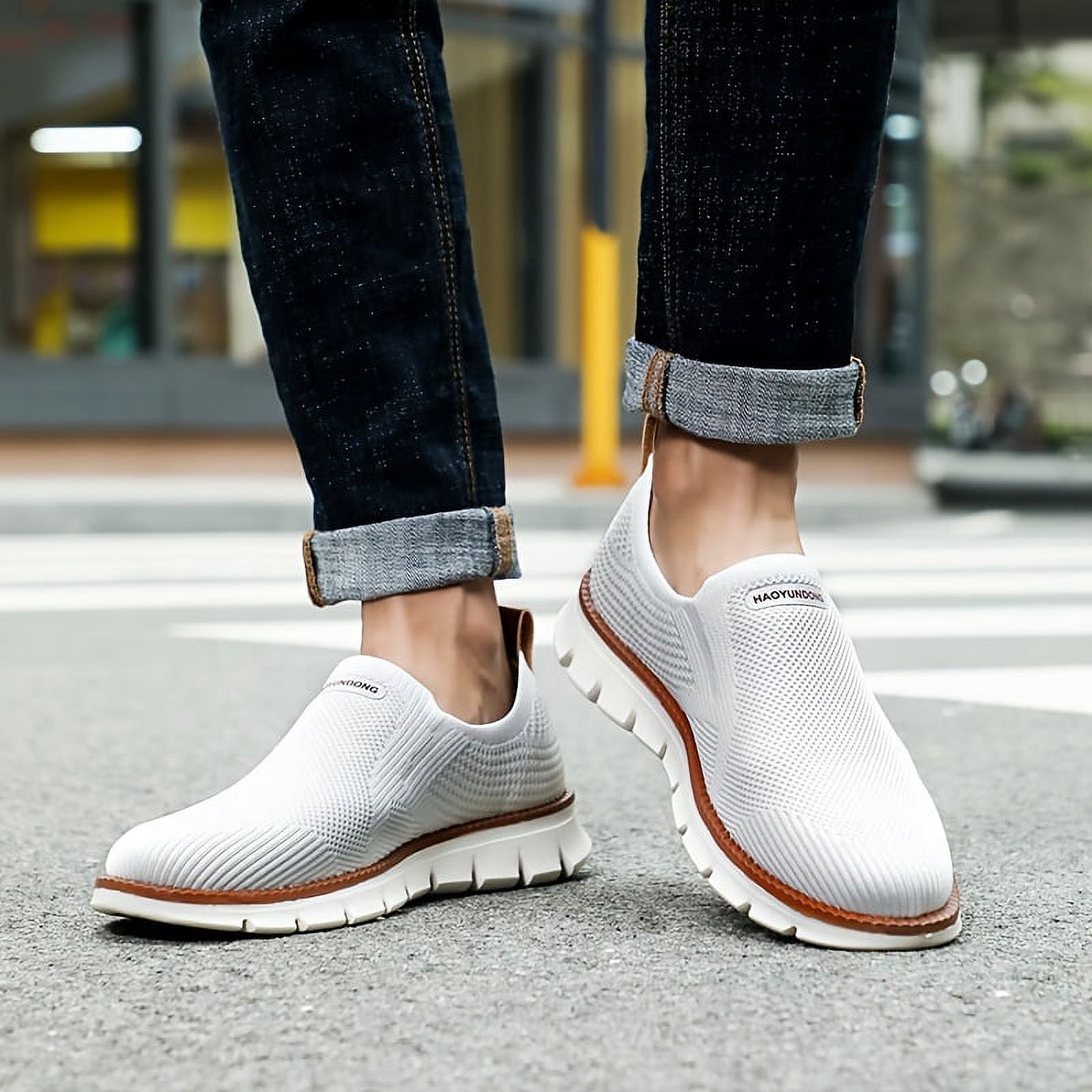 taomiluo Men's Knitted Breathable Skate Shoes, Fashionable Non-Slip ...
