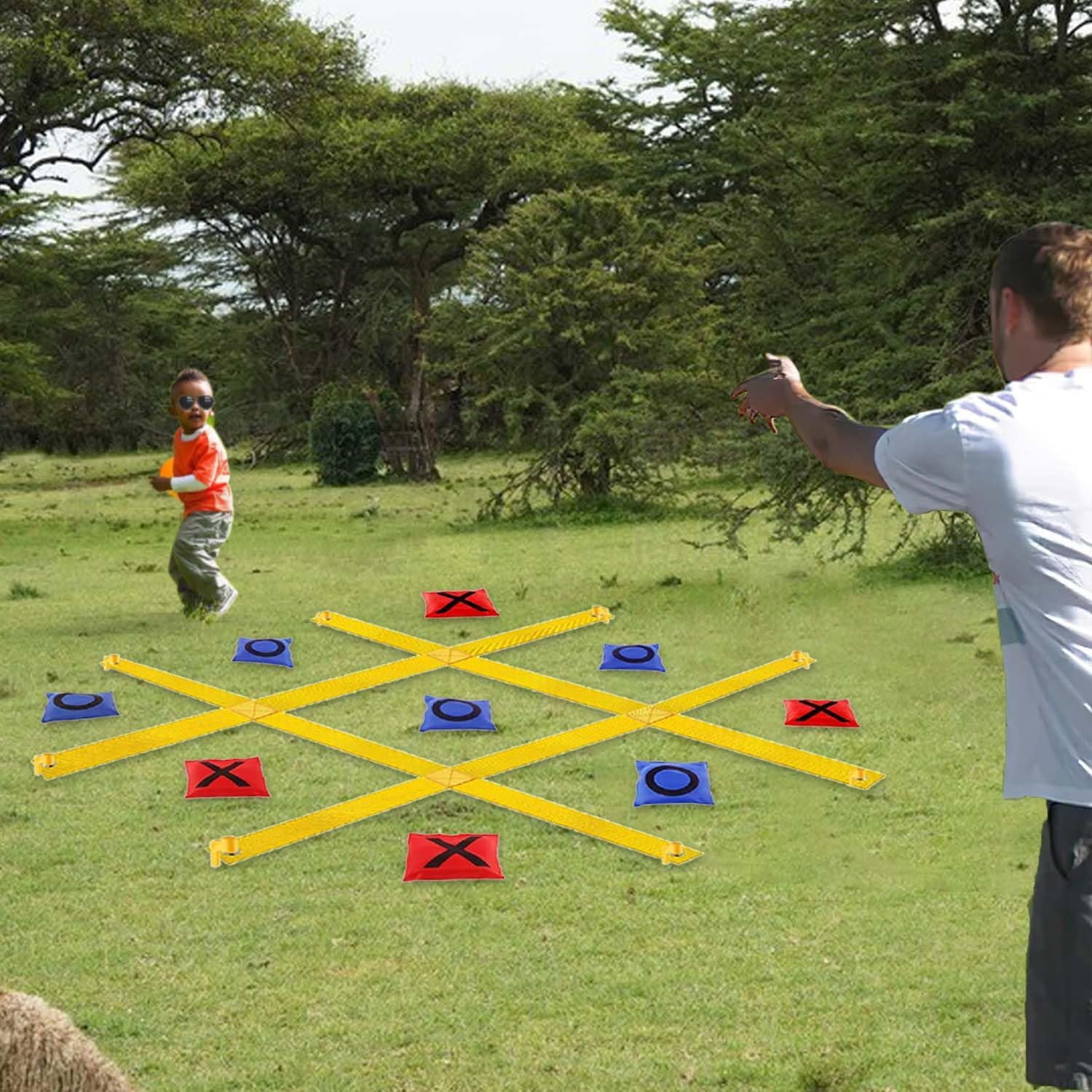Giant Yard Tic Tac Toe Game, 4 Ft Outdoor Portable Strap Game, Bean Bag ...