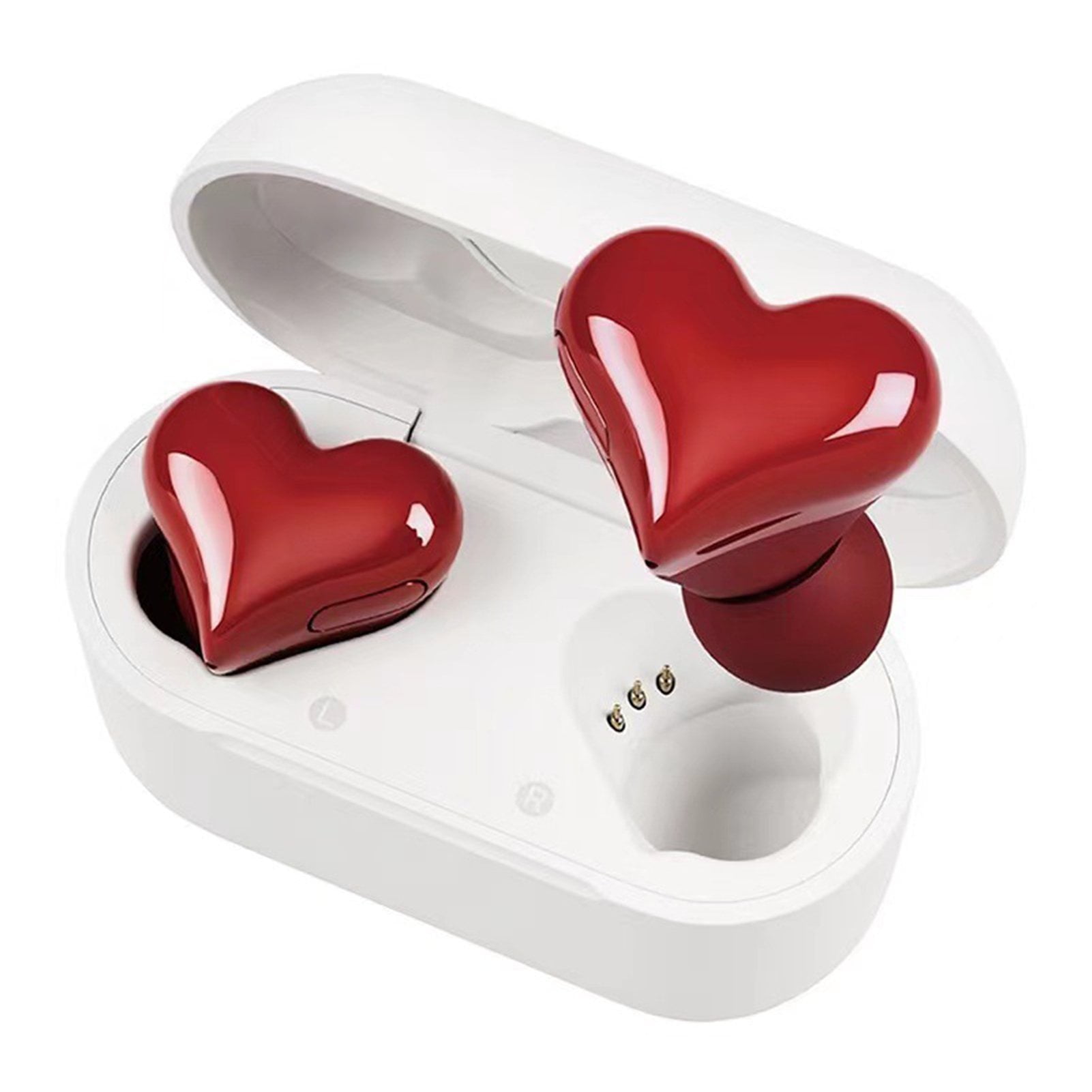 Heart-Shaped Wireless Bluetooth 5.0 Earbuds with Noise Reduction for ...
