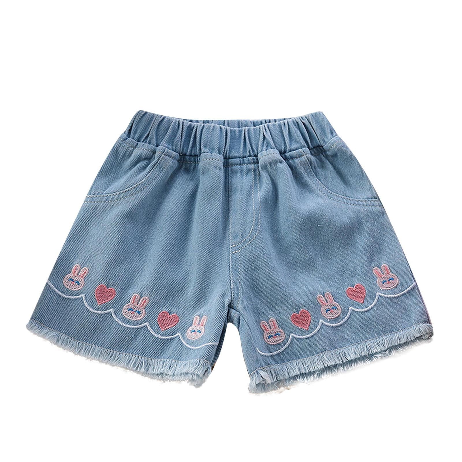 tarylea Baby Clothes Toddler Girl Denim Shorts Newborn Elastic Waist ...