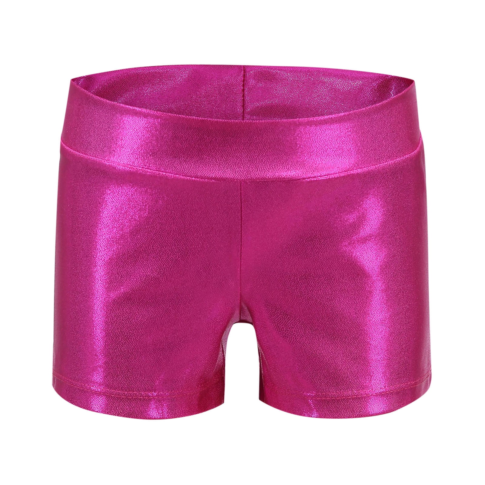 tarylea Girls Metallic Shorts High Waist Biker Dance Short Stretchy ...