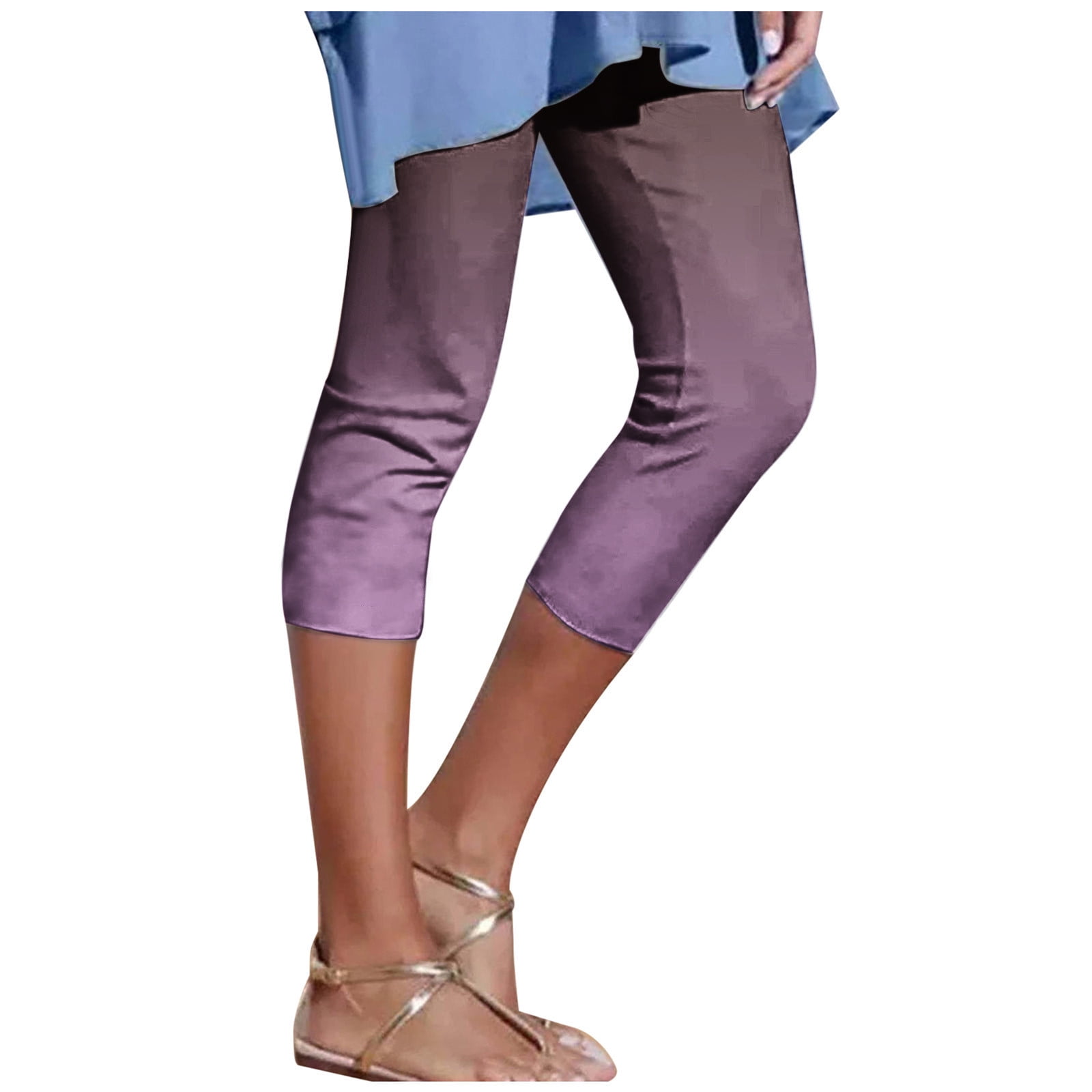 tarylea High Waisted Capri Leggings for Women Stretchy Yoga Pants ...