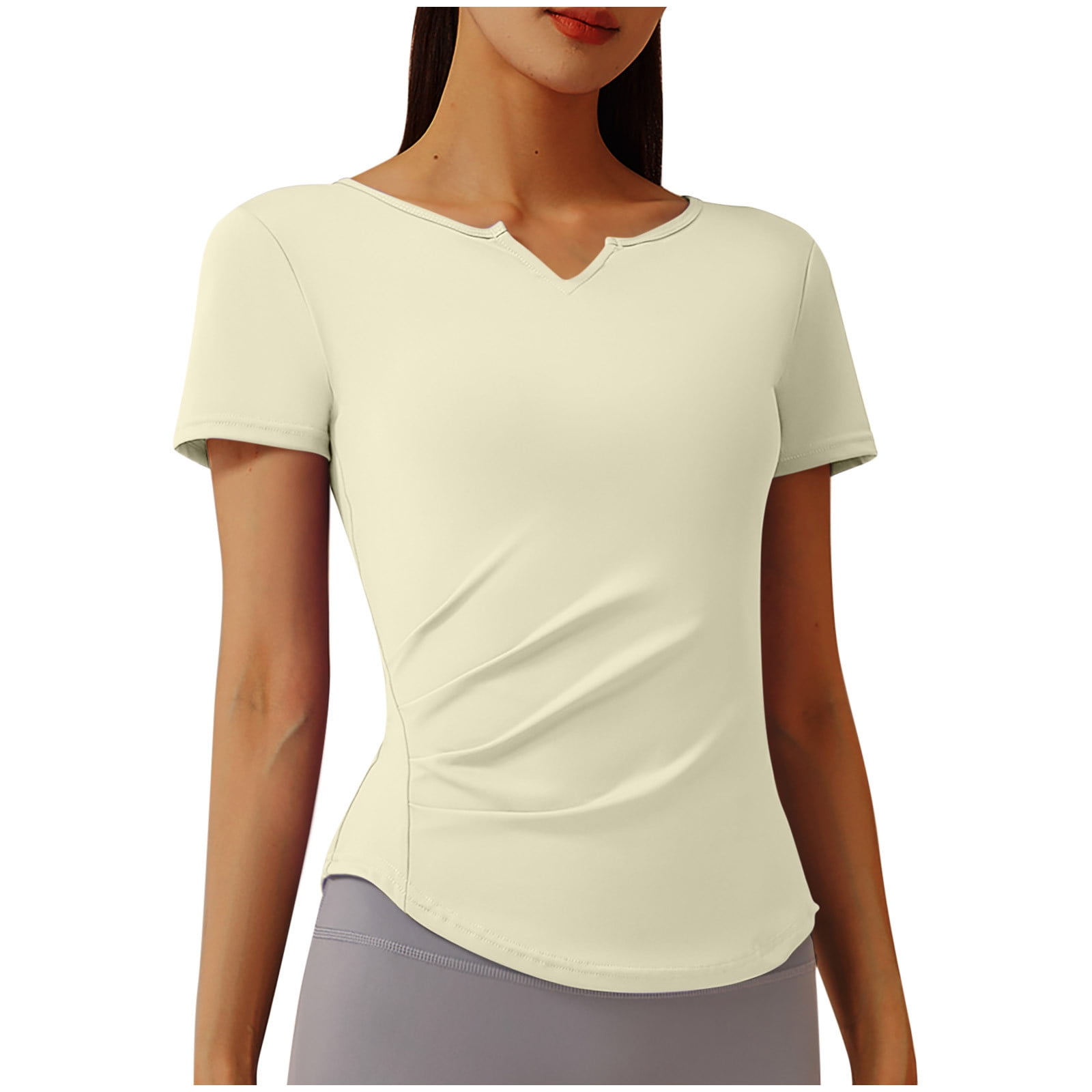 tarylea Womens Workout Tops Short Sleeve Athletic Shirts Casual V Neck ...