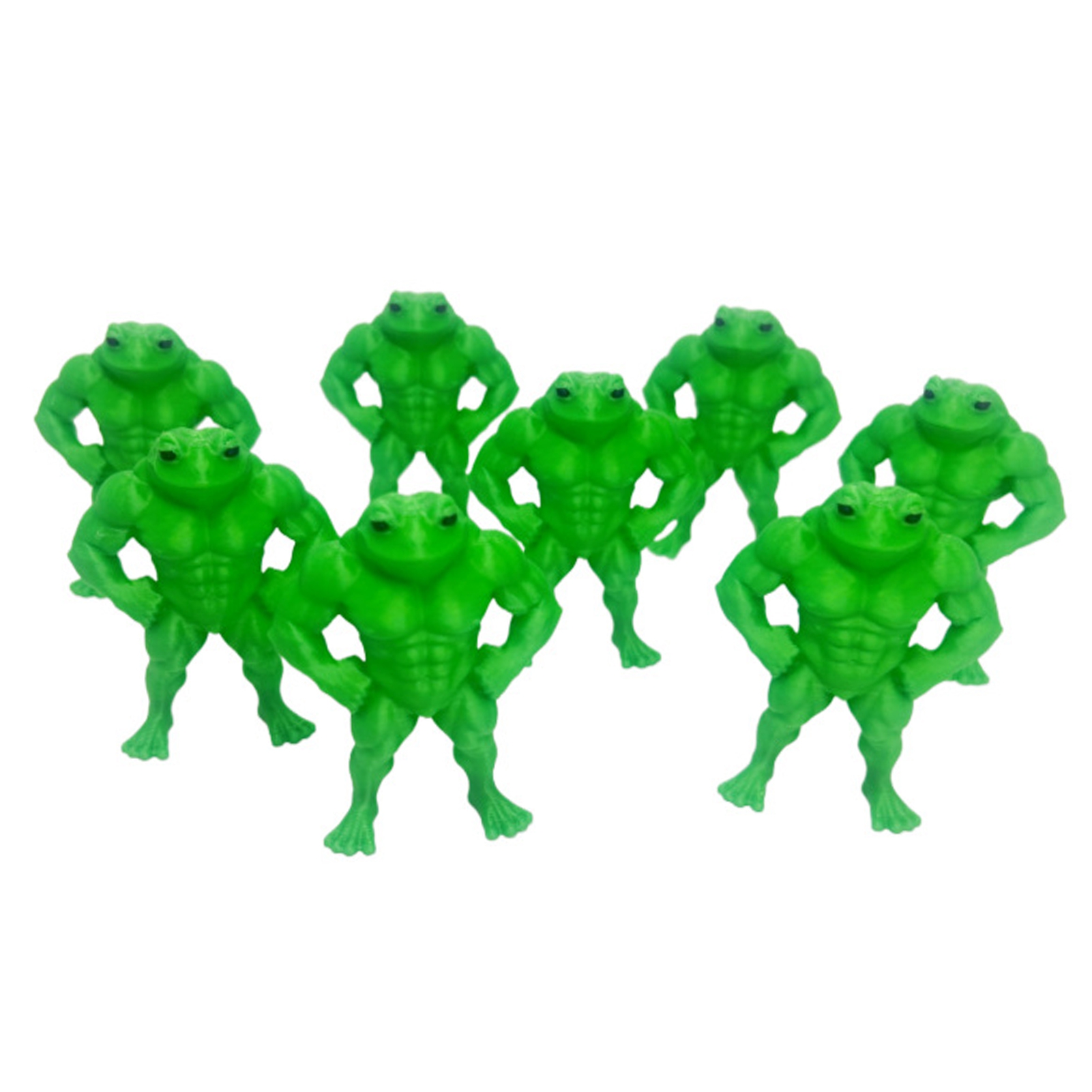 tasrioml 1/2/3/4/5Pcs 3D Printed Muscle Frog Statue PLA Green Frog ...