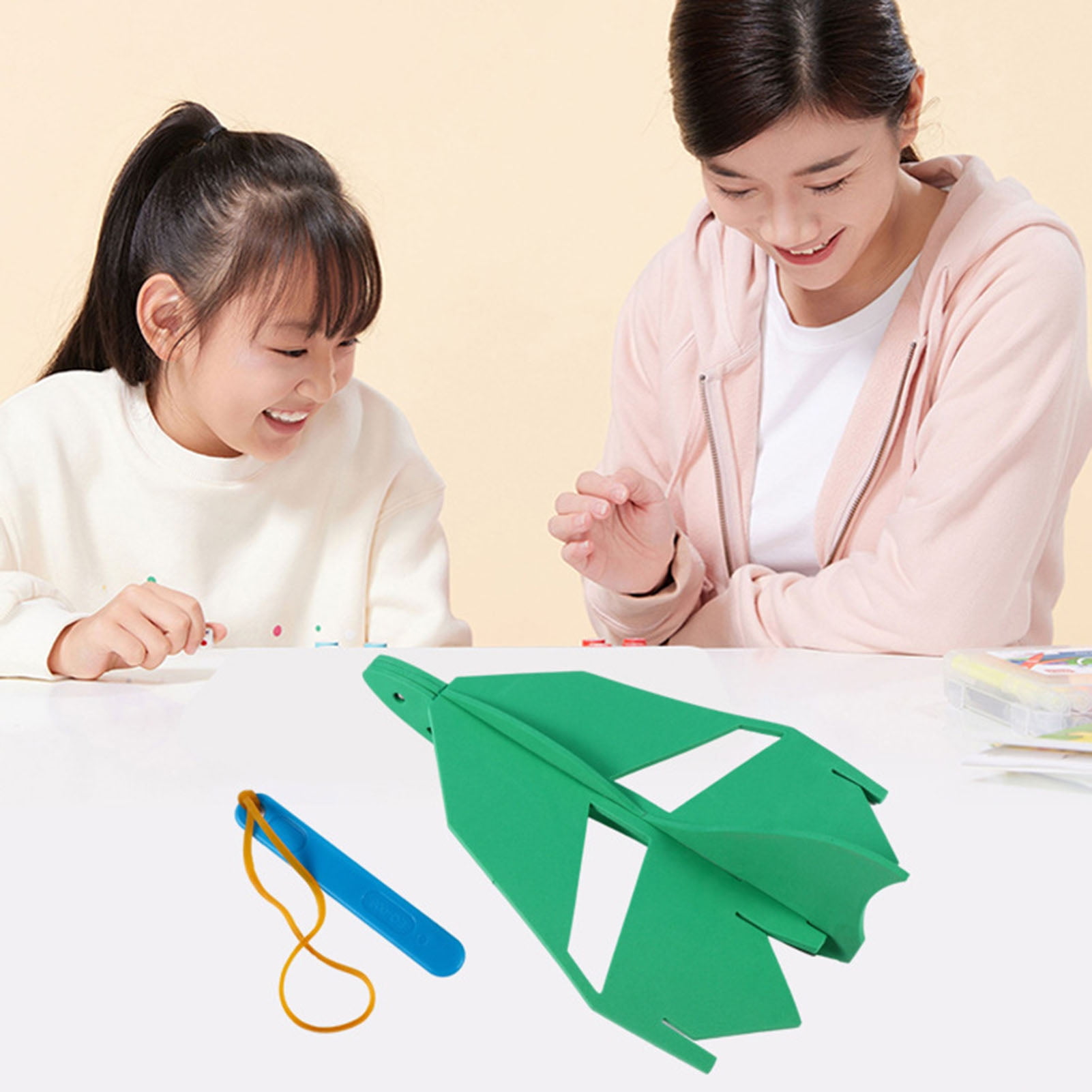 tasrioml 1 Set DIY Stunt Catapult Airplane Toy Kit Handmade EVA Puzzle ...