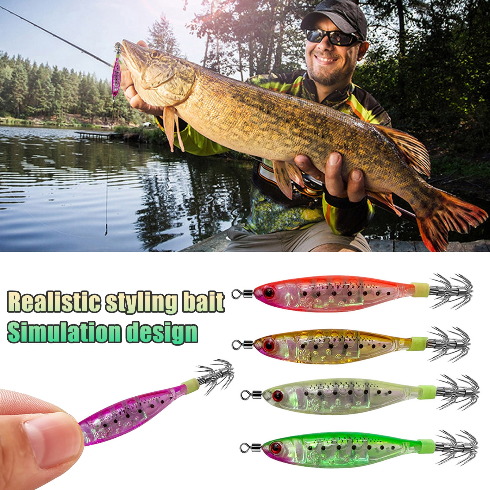tasrioml 10.5CM/9.6G Luminous Shrimp Bait with Umbrella Hook Realistic Bionic Artificial Lure ...