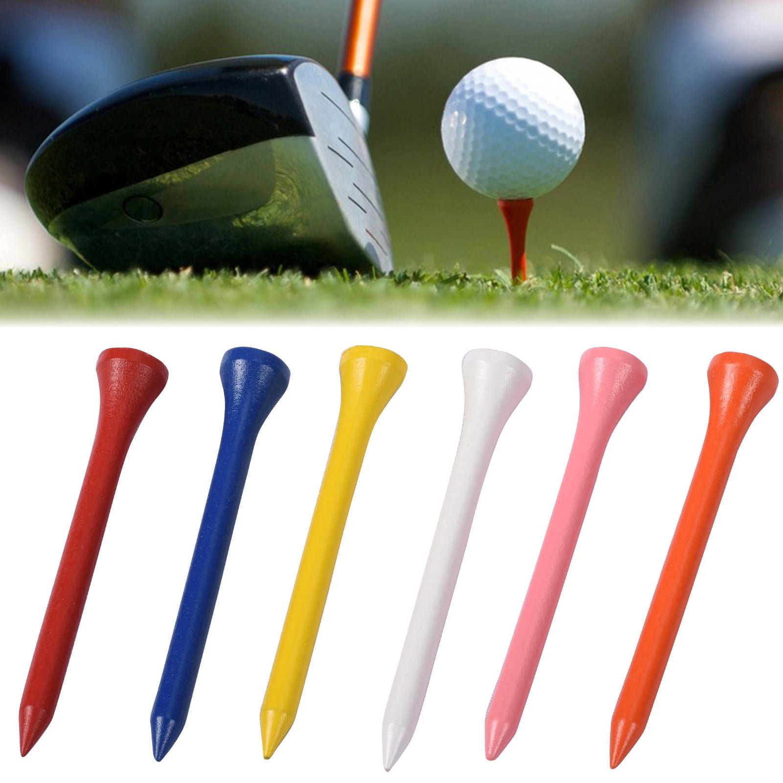 tasrioml 100 Pcs Golf Tees Reduce Friction Side Spin Wooden Golf Tees ...