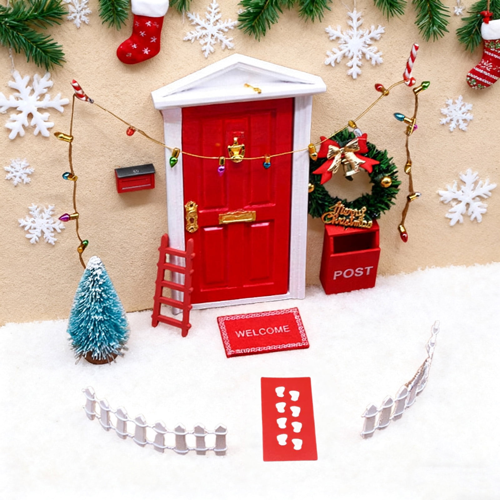tasrioml 11Pcs Doll Houses Miniature Christmas Decor Set Plastic Tree ...