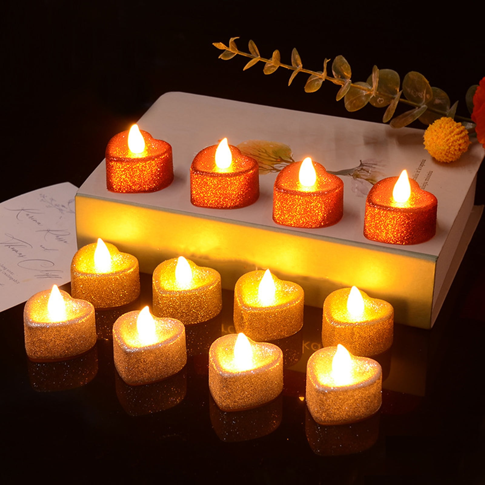 tasrioml 12 Pack Battery Operated Tea Light Candles Flickering ...