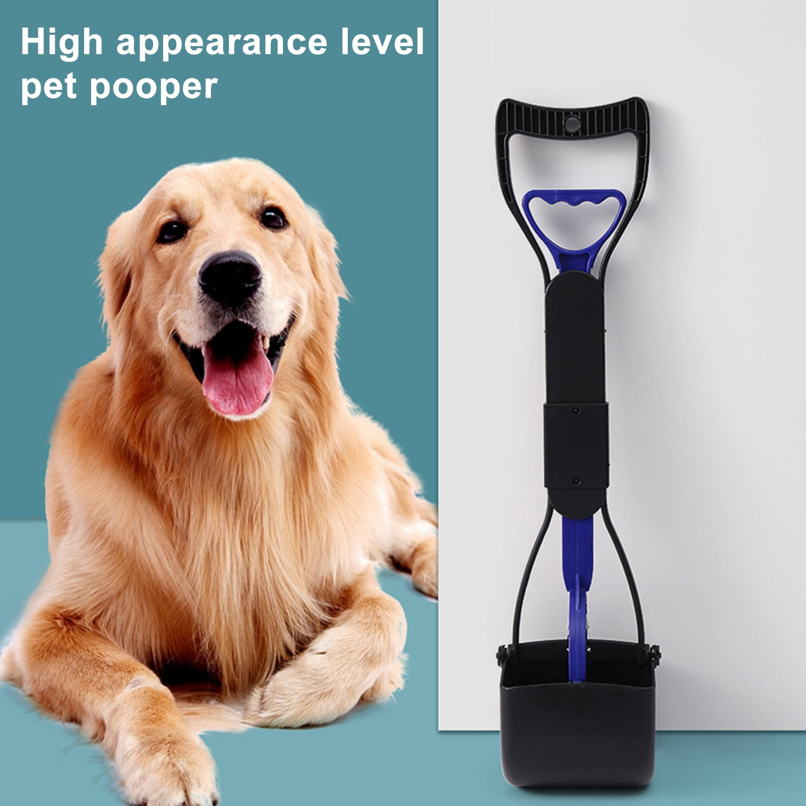 tasrioml 17.7" Dog Pooper Scooper Long Handle Folding Waste Pick Up ...