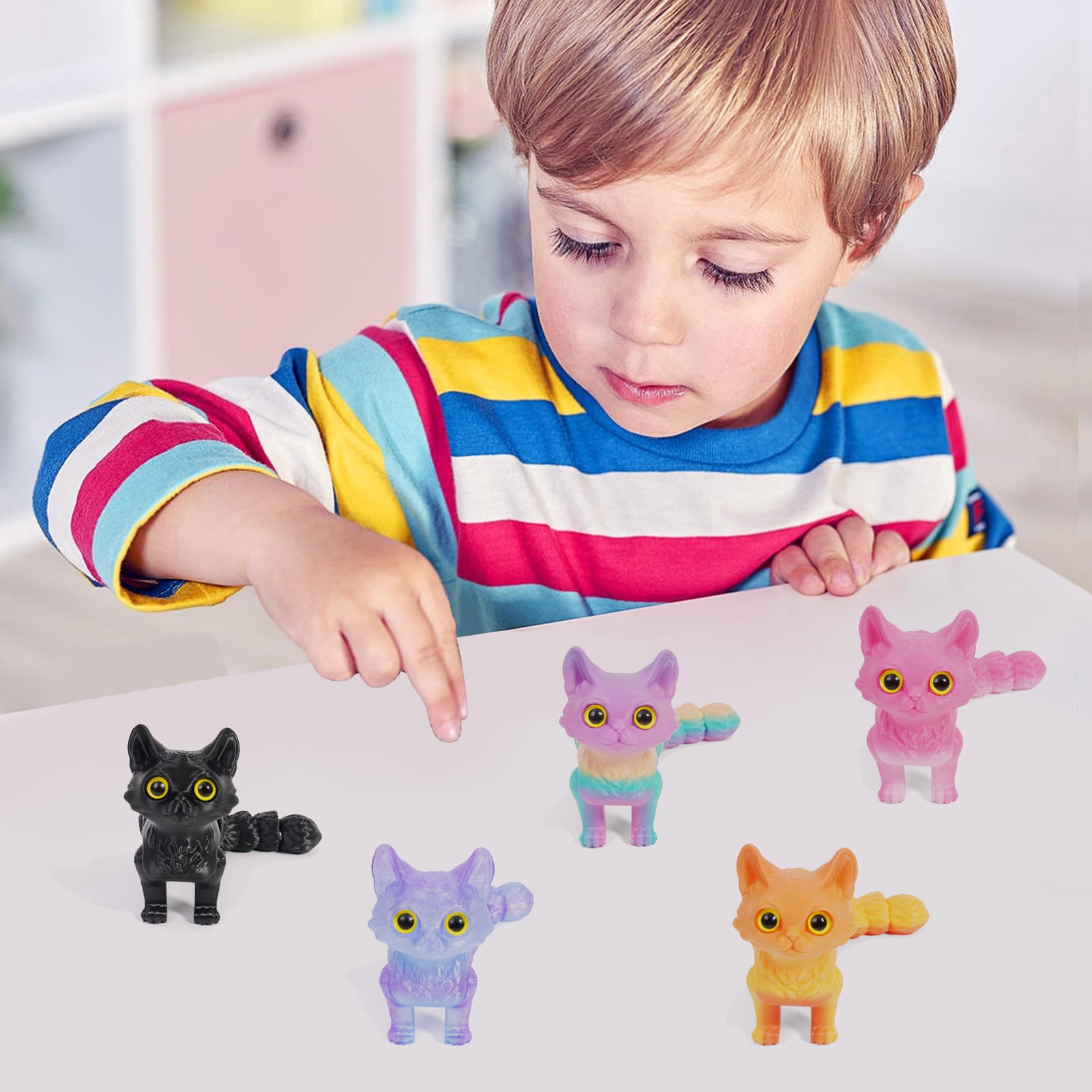 tasrioml 3D Printed Cat Toy Flexible Joints Articulated Cat Model for ...