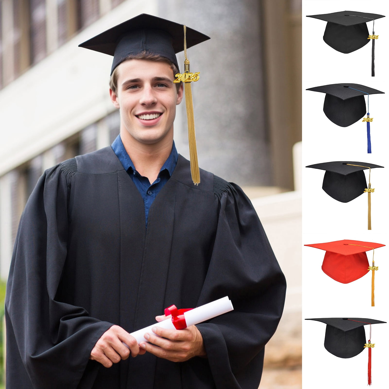 tasrioml Adult Graduation Cap Bachelor Cap Adjustable Size Elastic ...