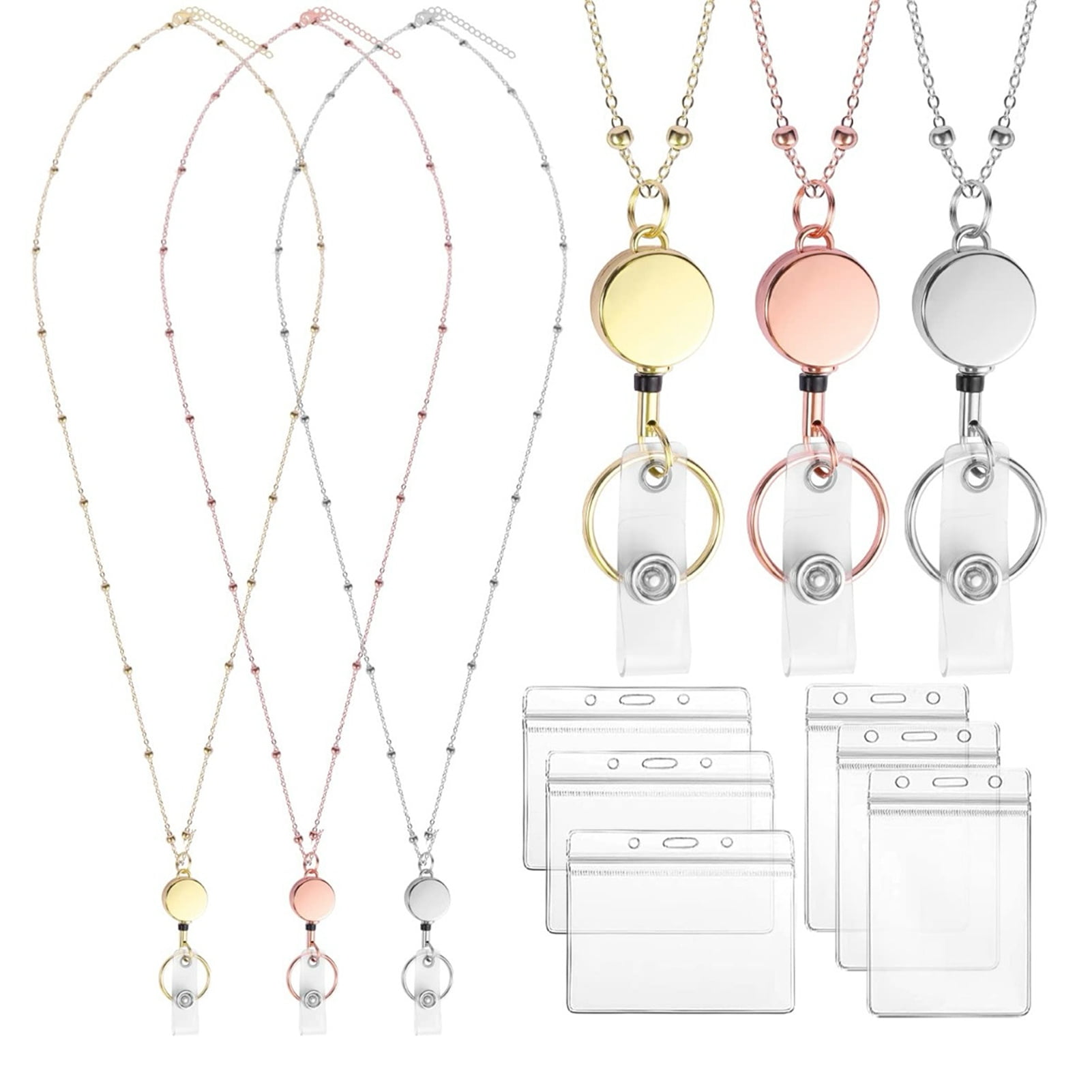 tasrioml Badge Lanyards Retractable ID Holder Waterproof Teacher ...