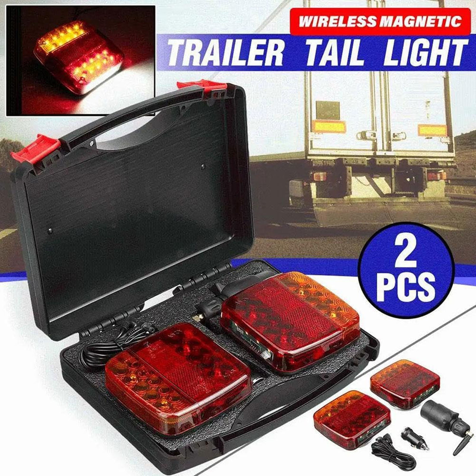 tasrioml Car LED Tail Lights Wireless Magnetic Trailer Taillight Kit ...